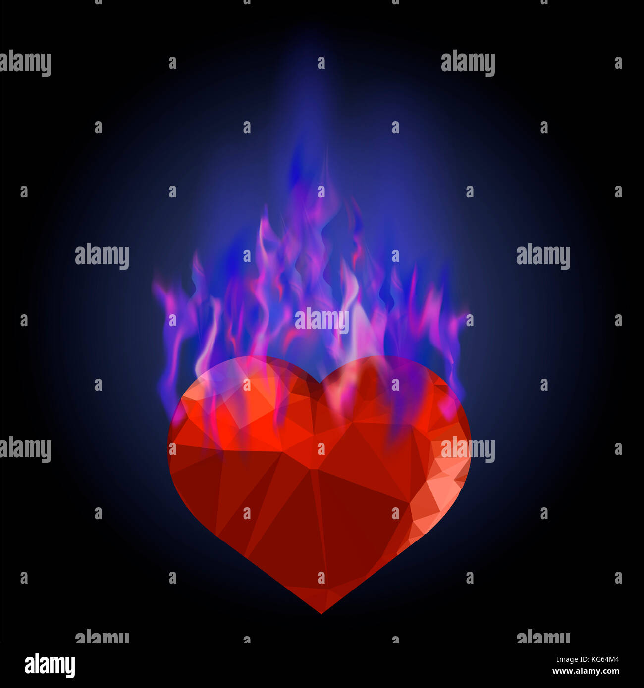 Blue Fire Heart