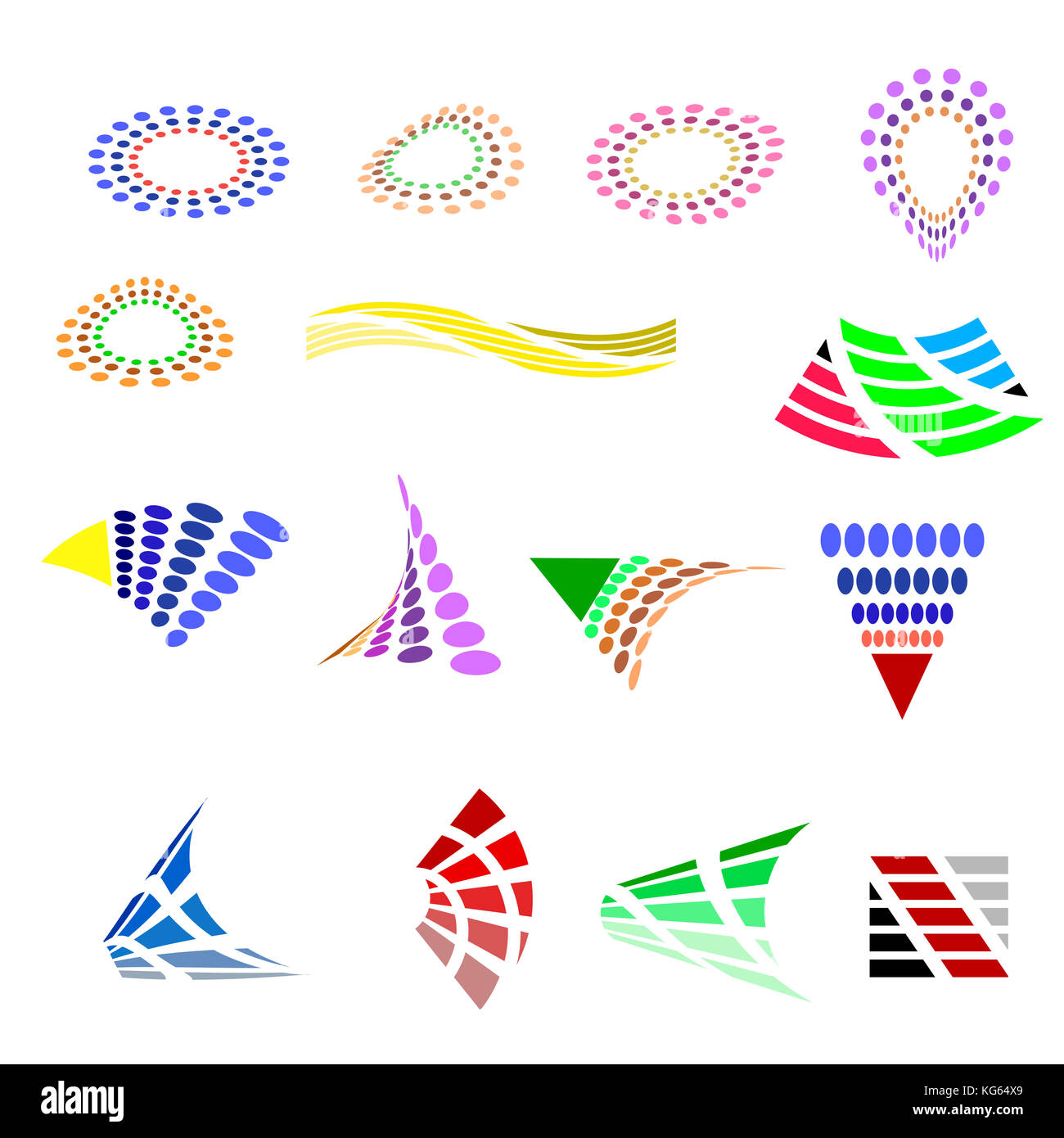 Different Colored Icons. Colorful Business Logo Stock Photo - Alamy