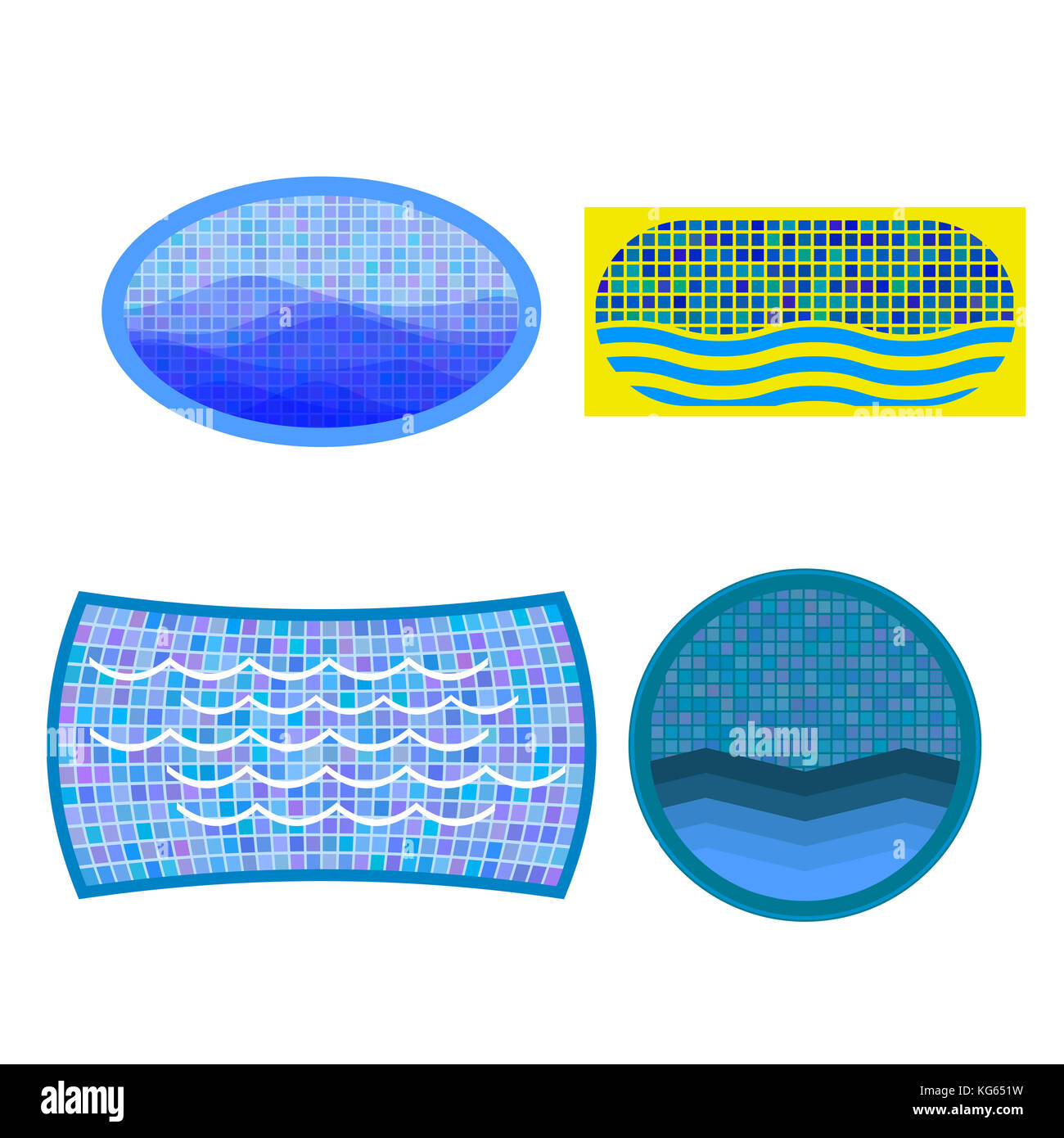 Set of Swimming Pool Icons Stock Photo - Alamy