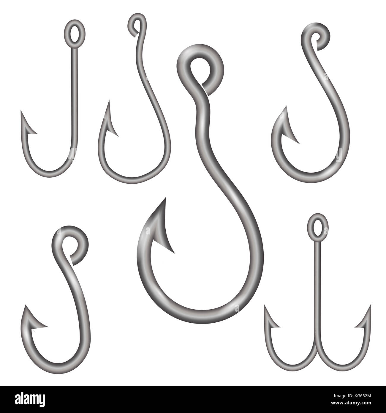 Set of Different Steel Hooks Stock Photo - Alamy