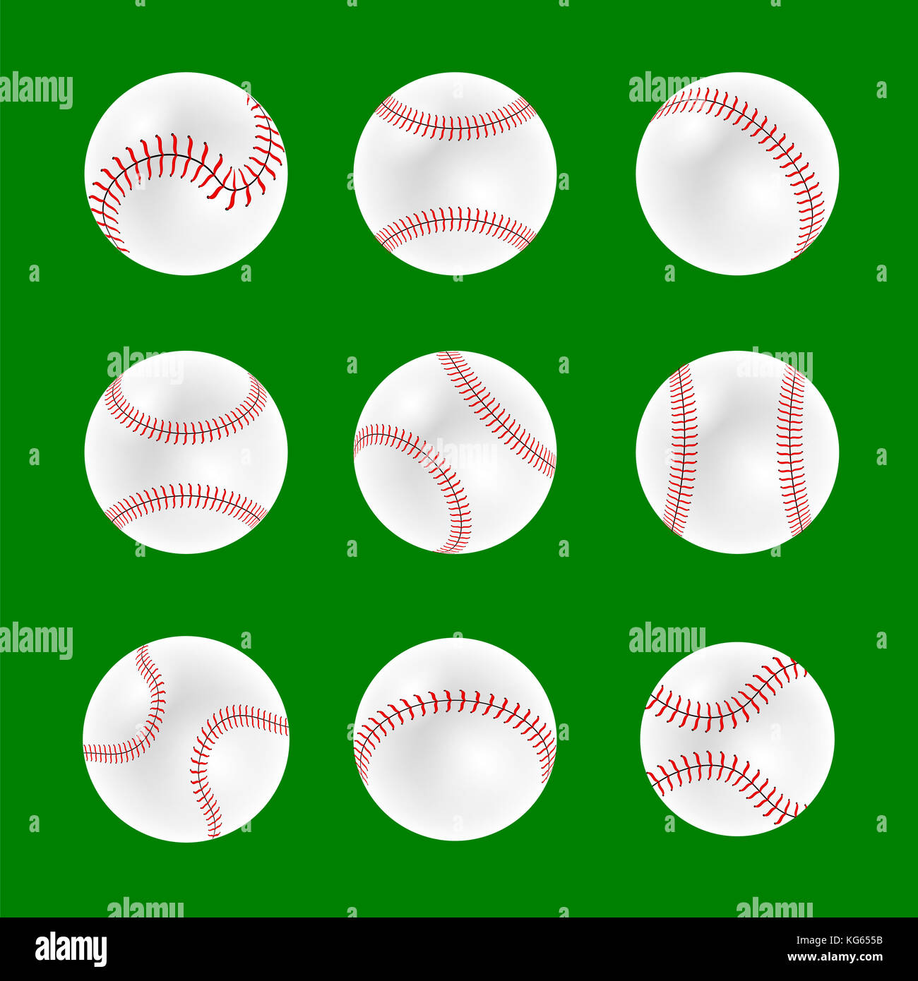 Set of Baseball Balls Stock Photo - Alamy