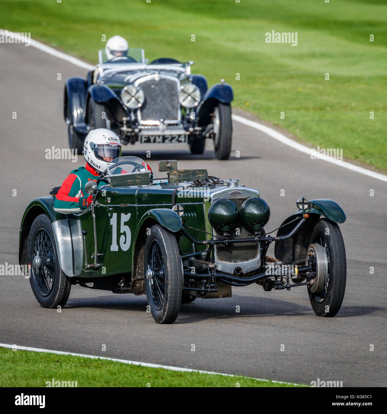 1930 Frazer Nash TT Replica with driver Theo Hunt during the Brooklands ...