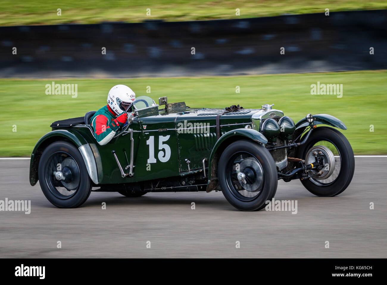 1930 Frazer Nash TT Replica with driver Theo Hunt during the Brooklands ...