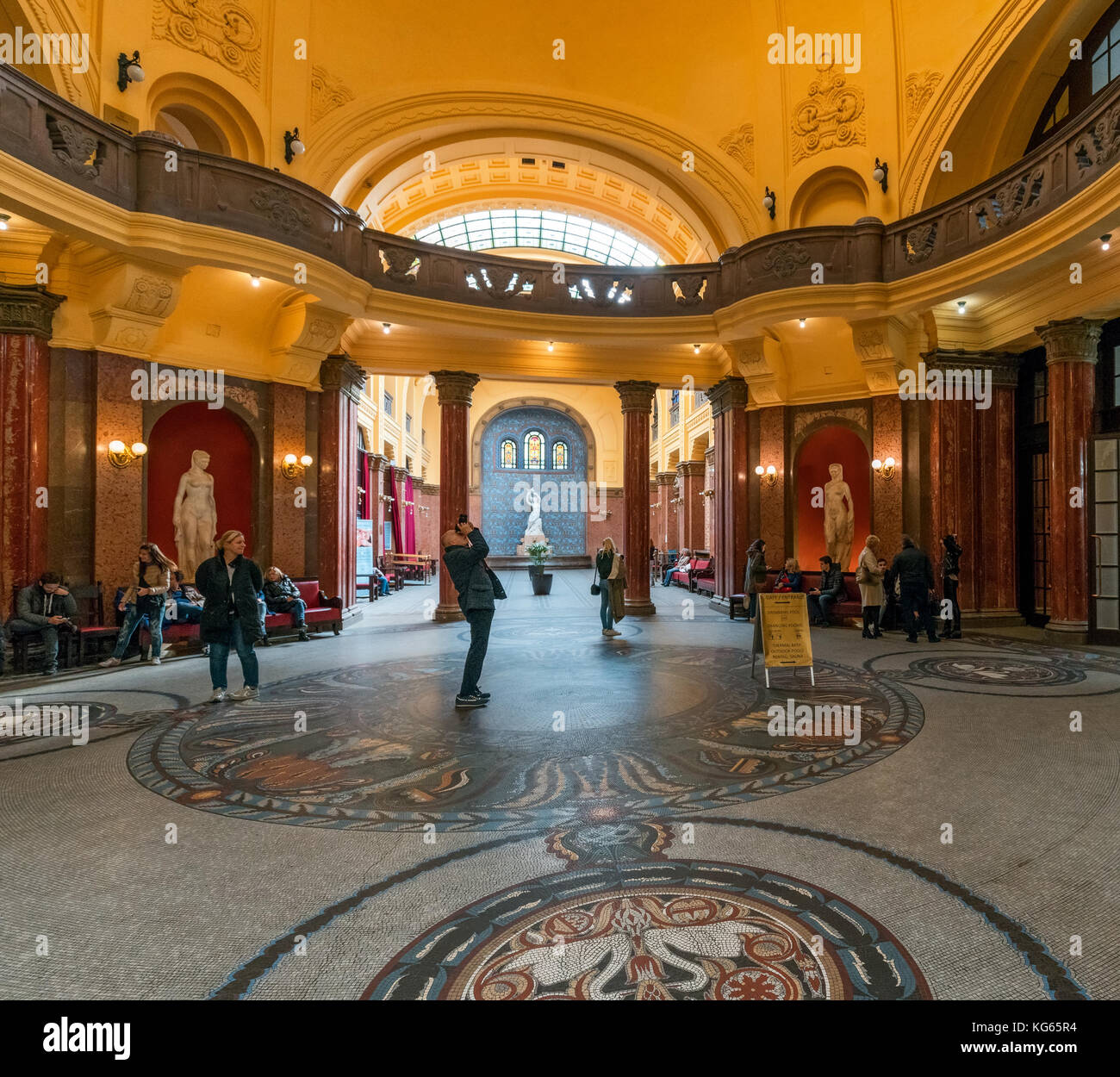 Interior of Gellert bath complex in Budapest, Hungary Stock Photo - Alamy