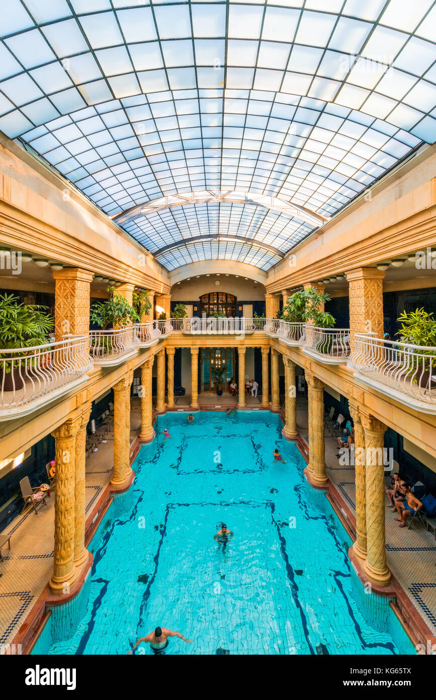 Interior of Gellert bath complex in Budapest, Hungary Stock Photo - Alamy