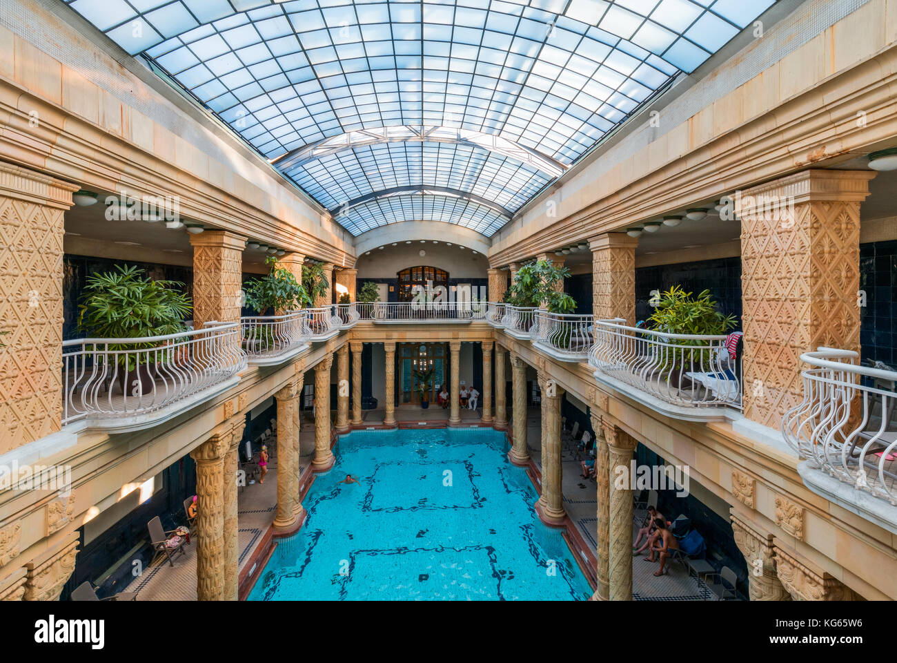 Interior of Gellert bath complex in Budapest, Hungary Stock Photo - Alamy
