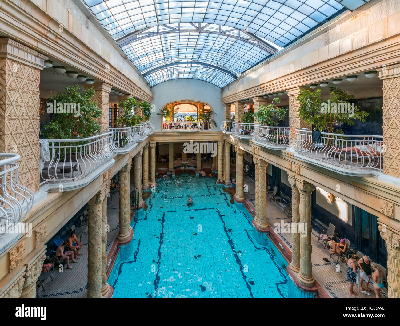 Interior of Gellert bath complex in Budapest, Hungary Stock Photo - Alamy