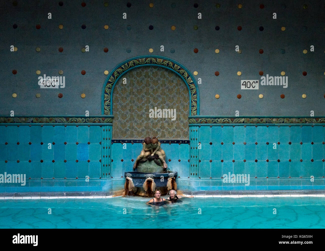 Interior of Gellert bath complex in Budapest, Hungary Stock Photo - Alamy