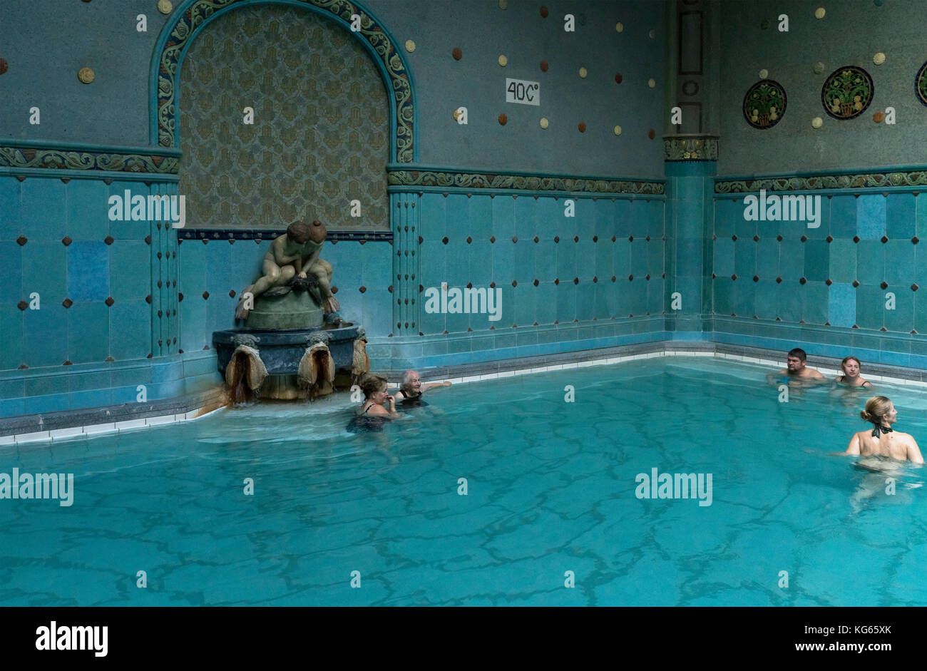 Interior of Gellert bath complex in Budapest, Hungary Stock Photo - Alamy