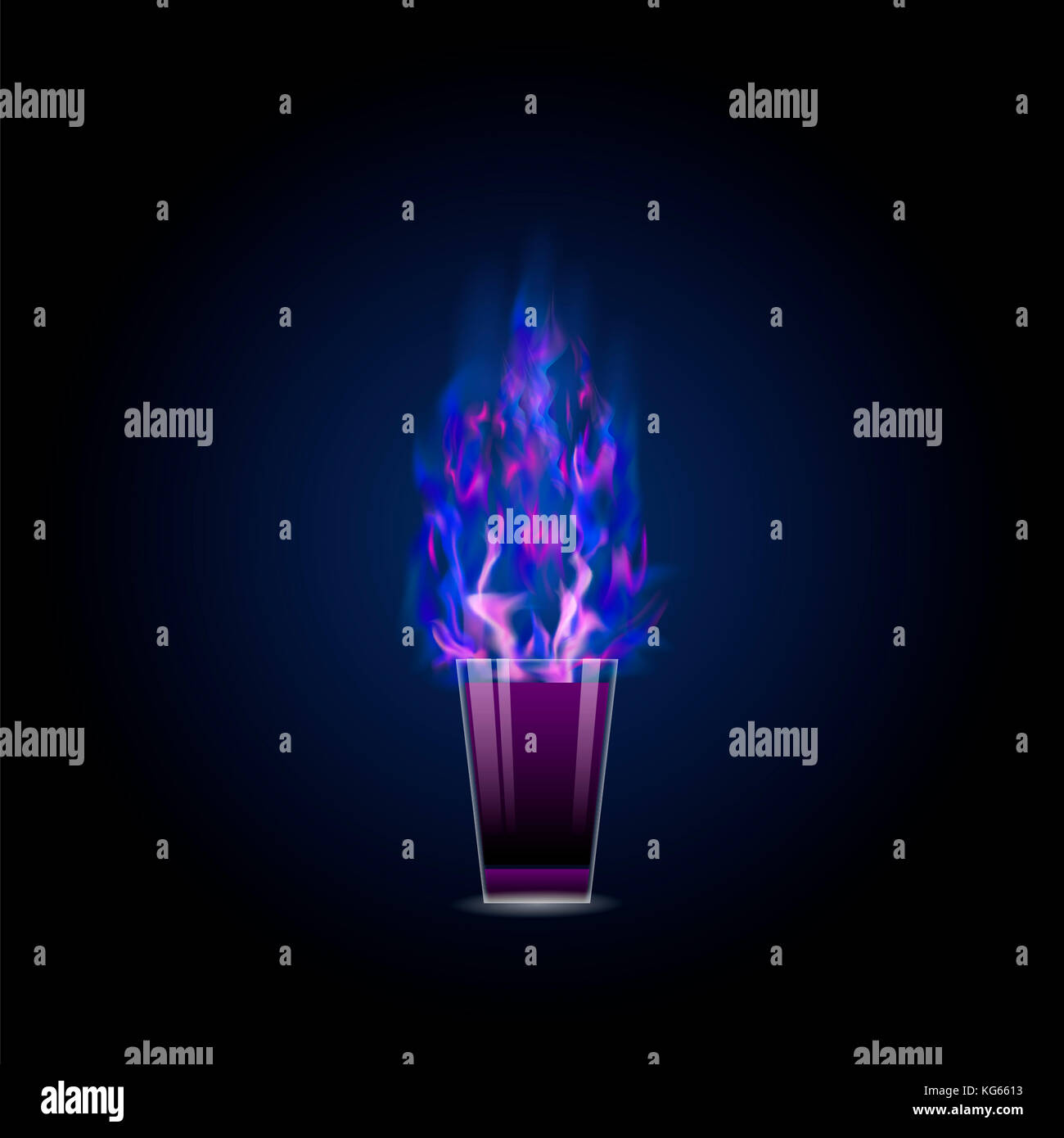Burning drink . Alcohol cocktail shot Stock Photo - Alamy