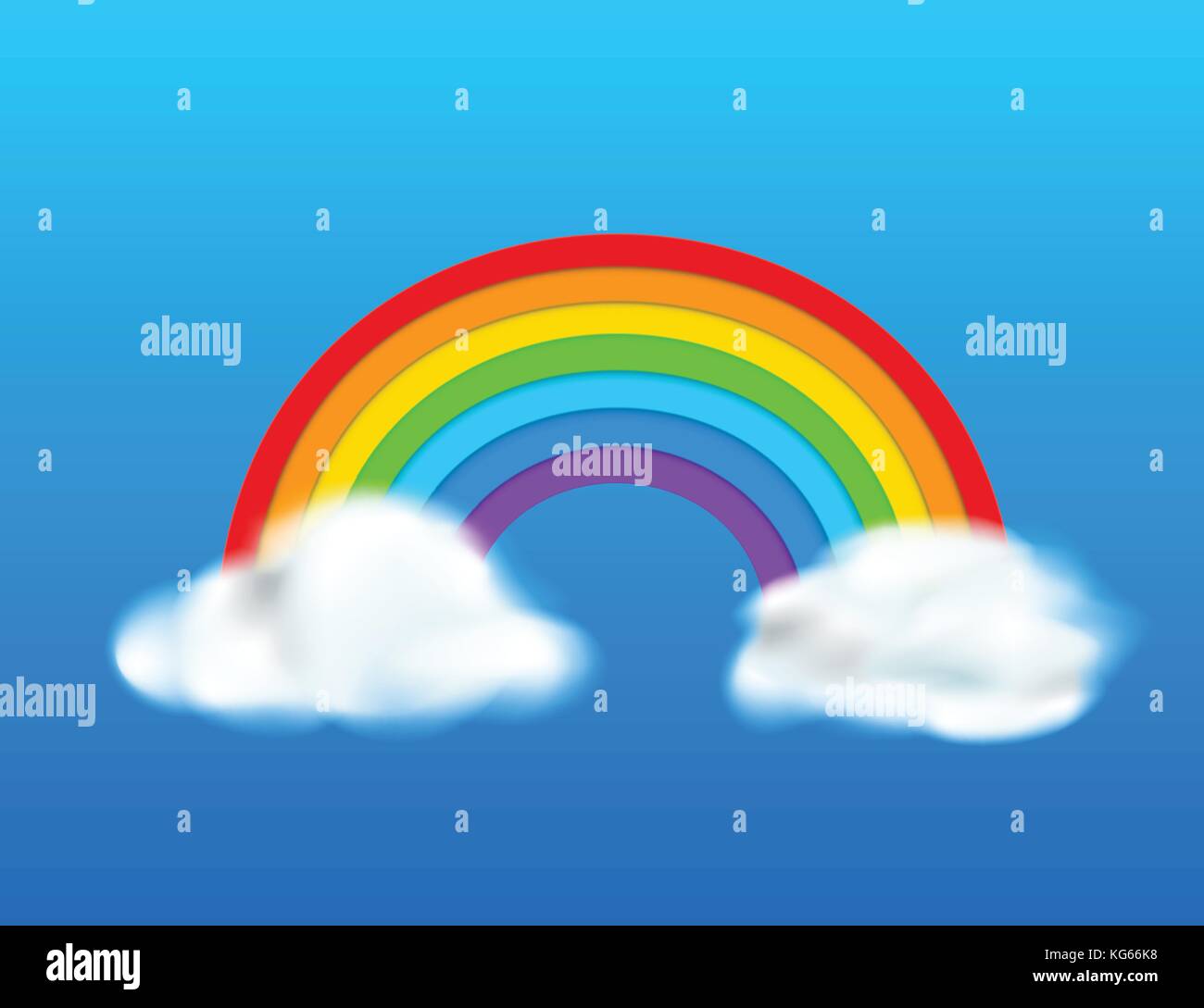 rainbow with clouds Stock Vector Image & Art - Alamy