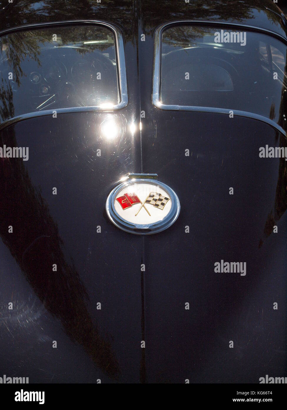 Black 63 Corvette split window coupe detail Stock Photo - Alamy