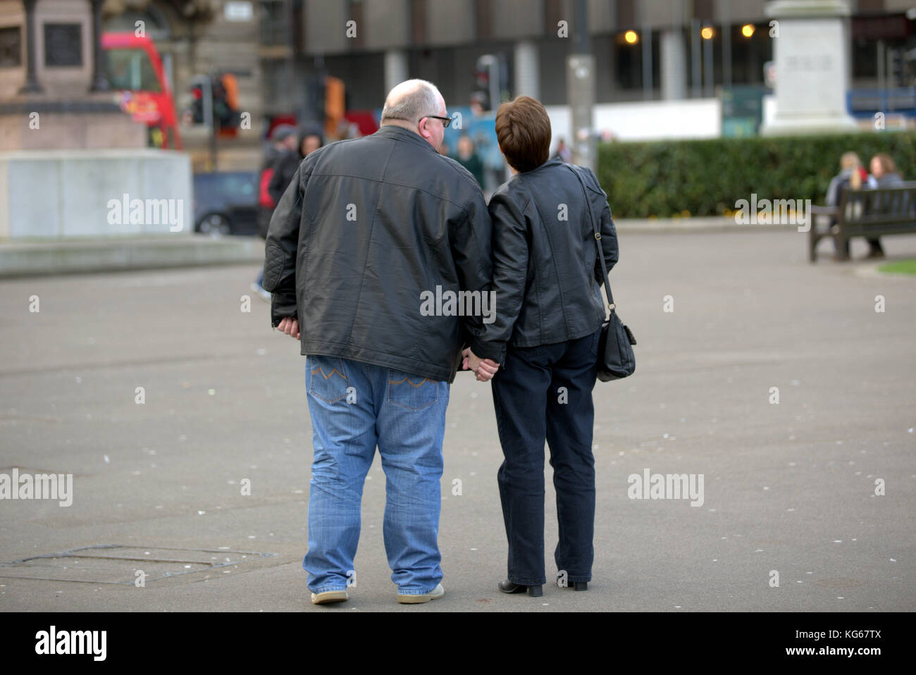 fat man couple viewed from behind Stock Photo - Alamy