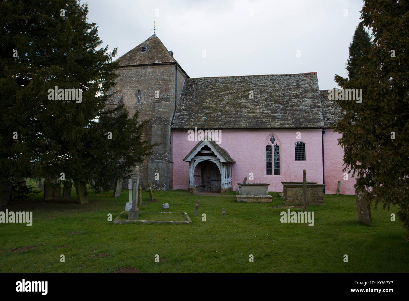 St. Mary's Church and graveyard, Kempley, Gloucestershire, UK Stock ...