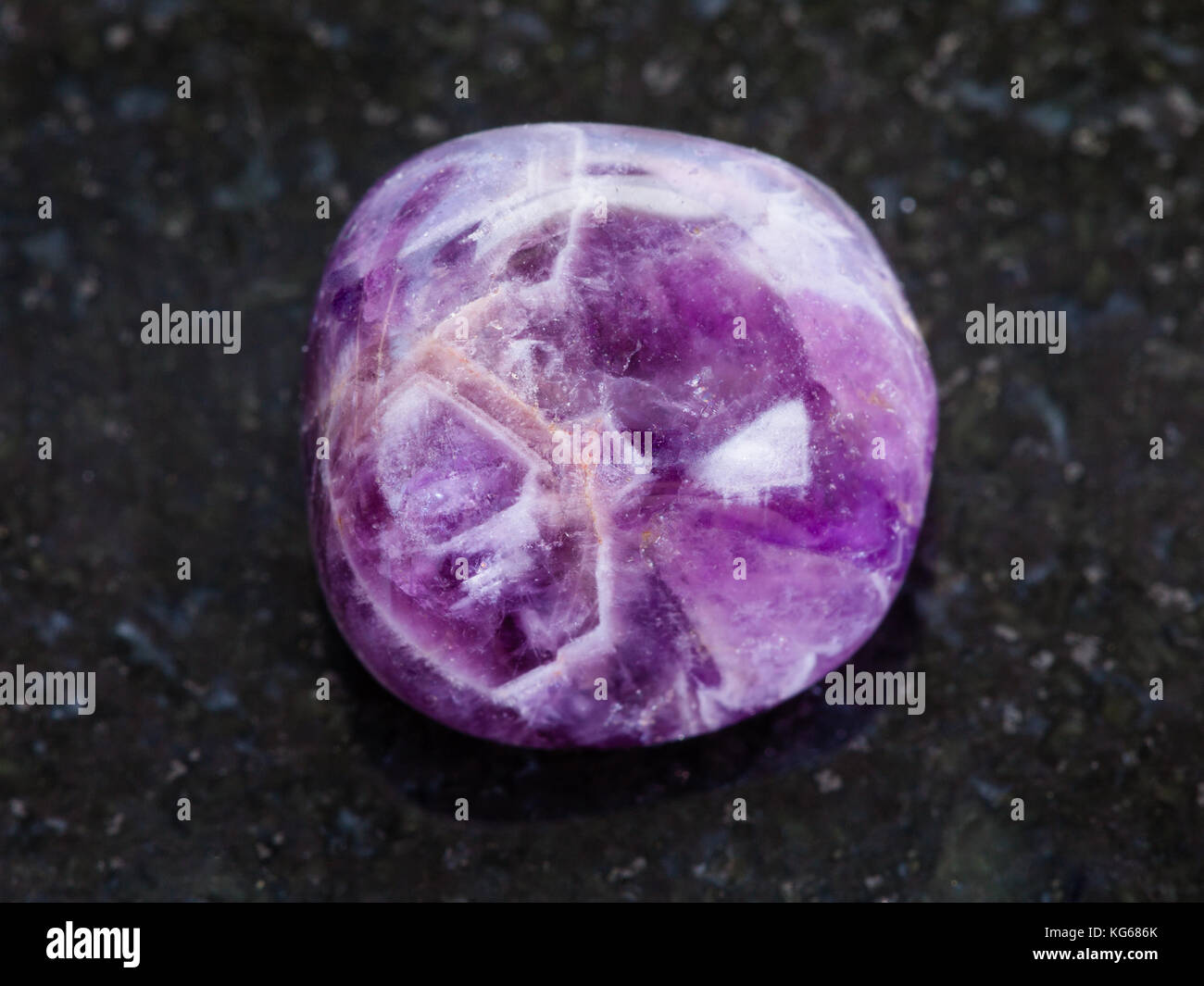 macro shooting of natural mineral rock specimen - polished Amethyst gem ...