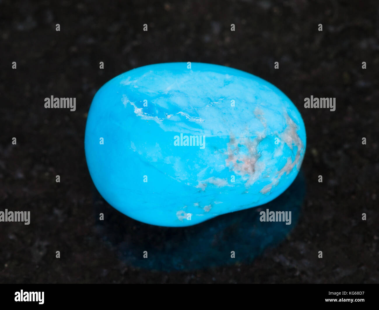 macro shooting of natural mineral rock specimen - tumbled Turquenite ...