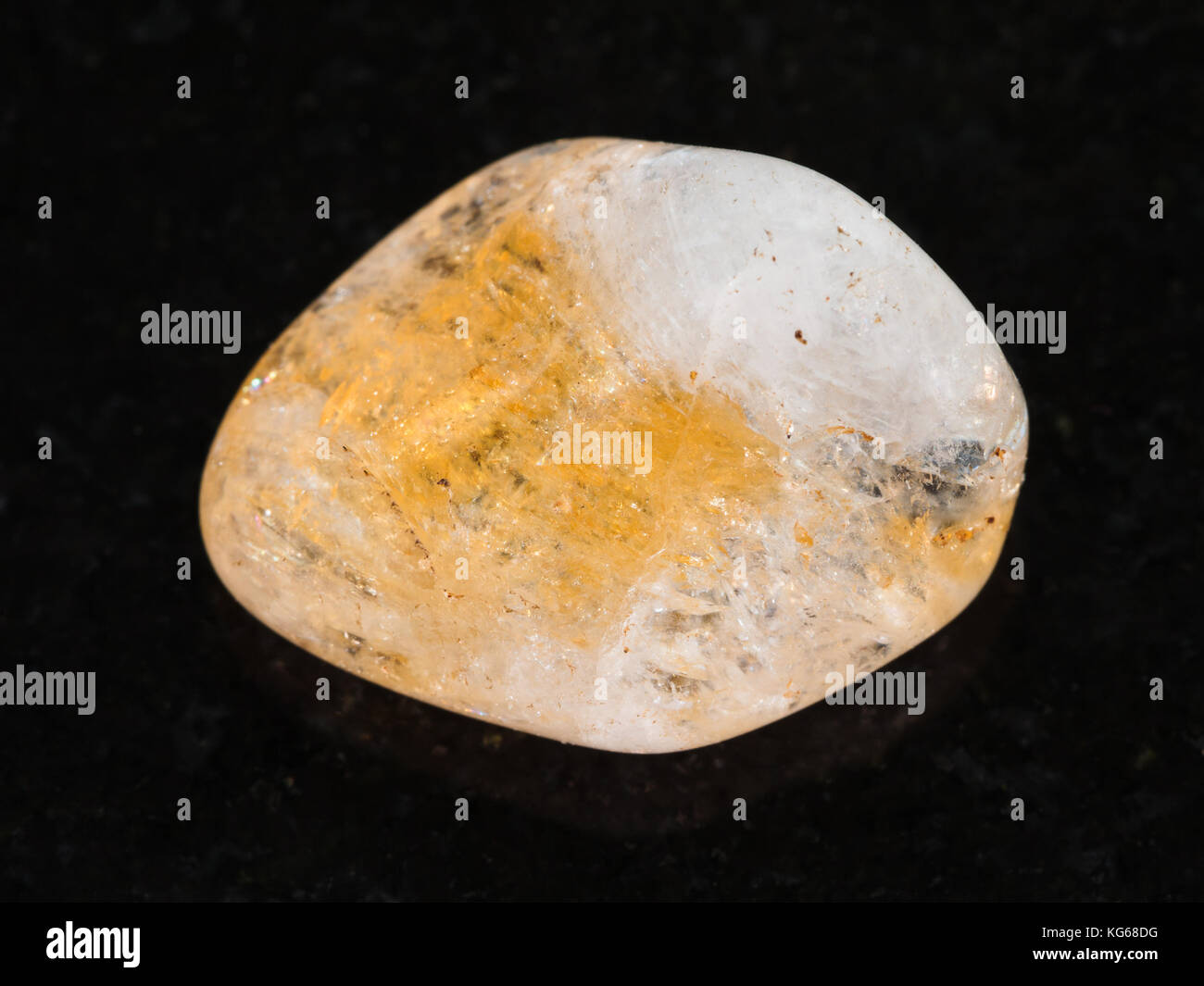 macro shooting of natural mineral rock specimen - polished Citrine gem ...