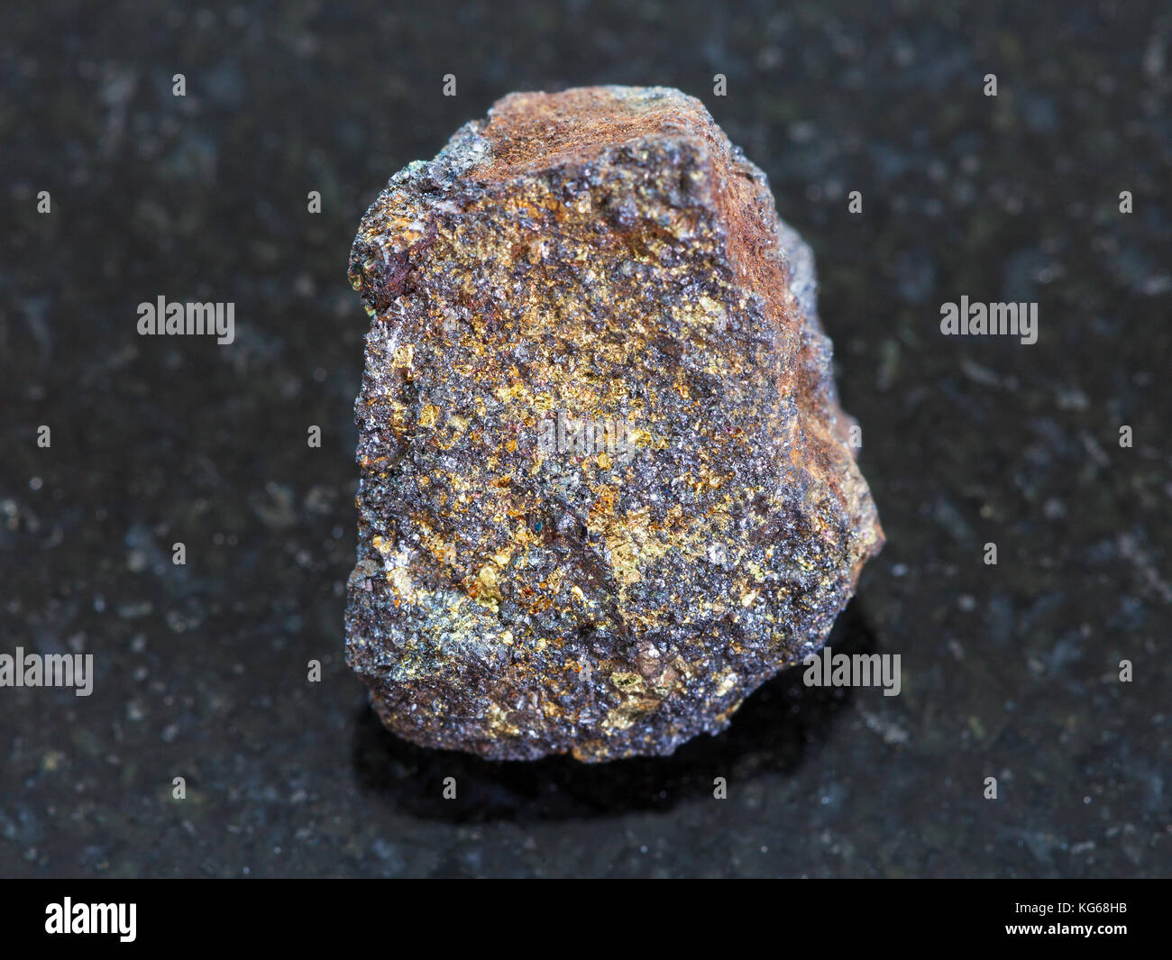 macro shooting of natural mineral rock specimen - rough magnetite (iron ...