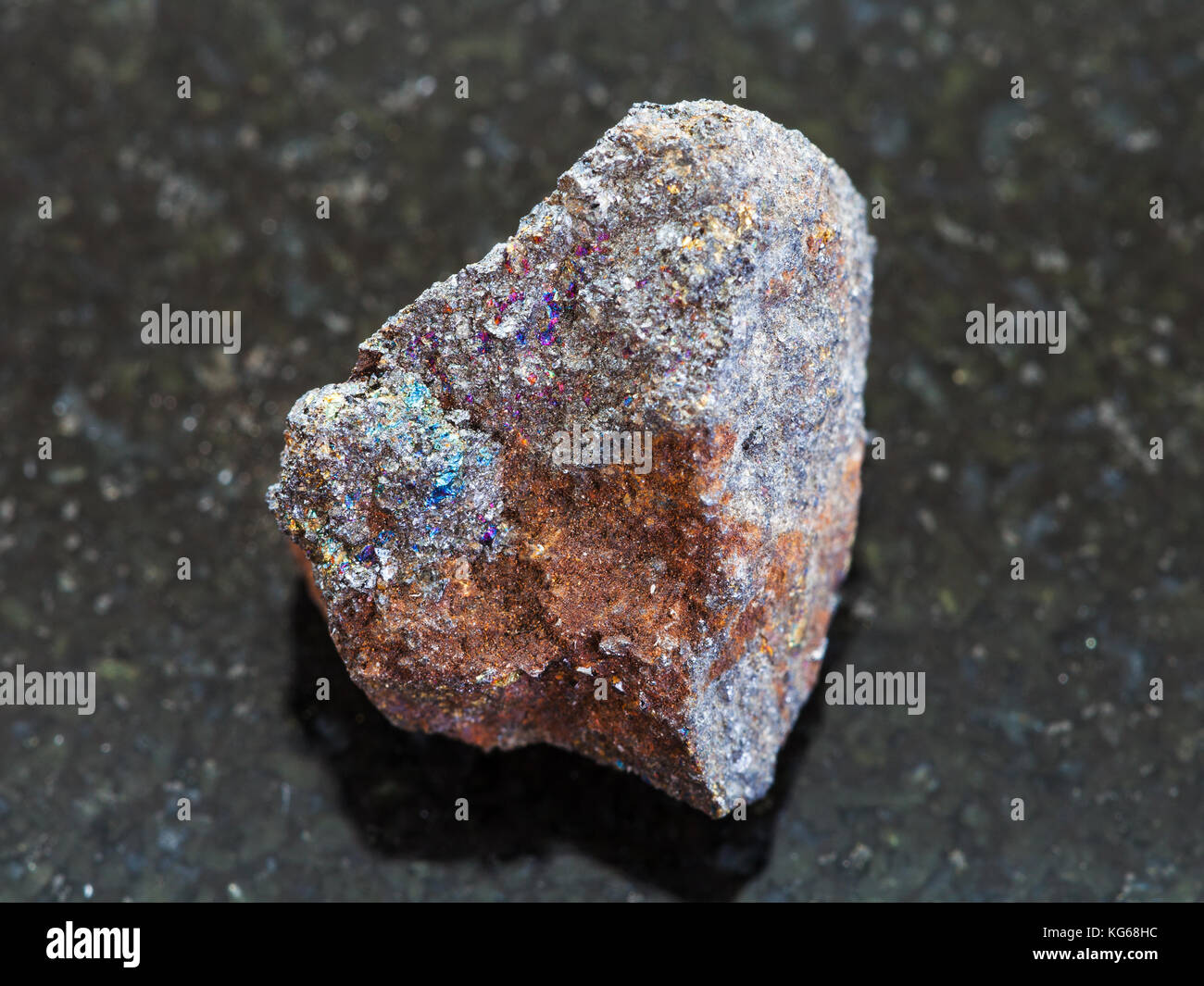 macro shooting of natural mineral rock specimen - raw magnetite (iron ...