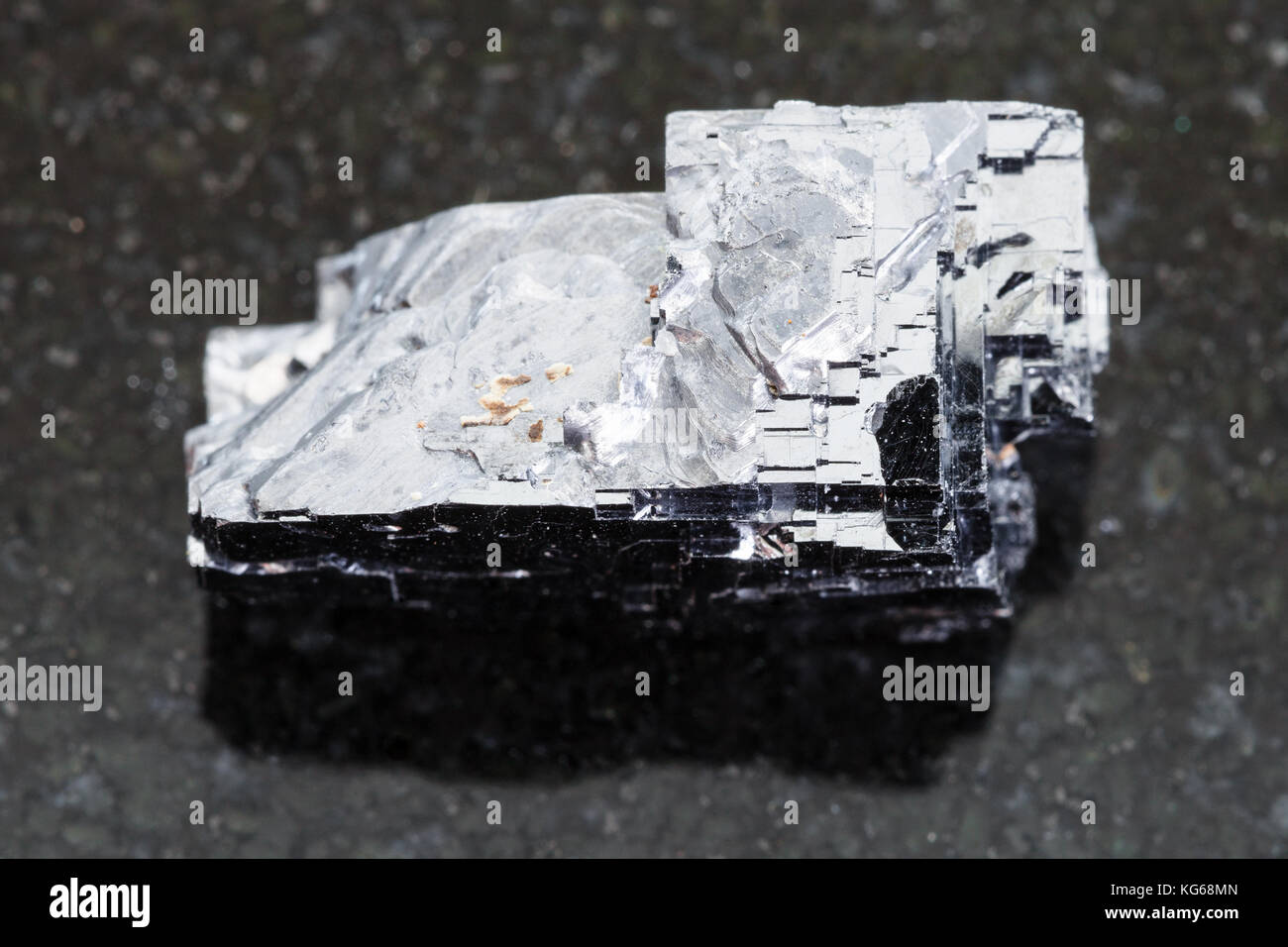 macro shooting of natural mineral rock specimen - raw Galena stone on ...