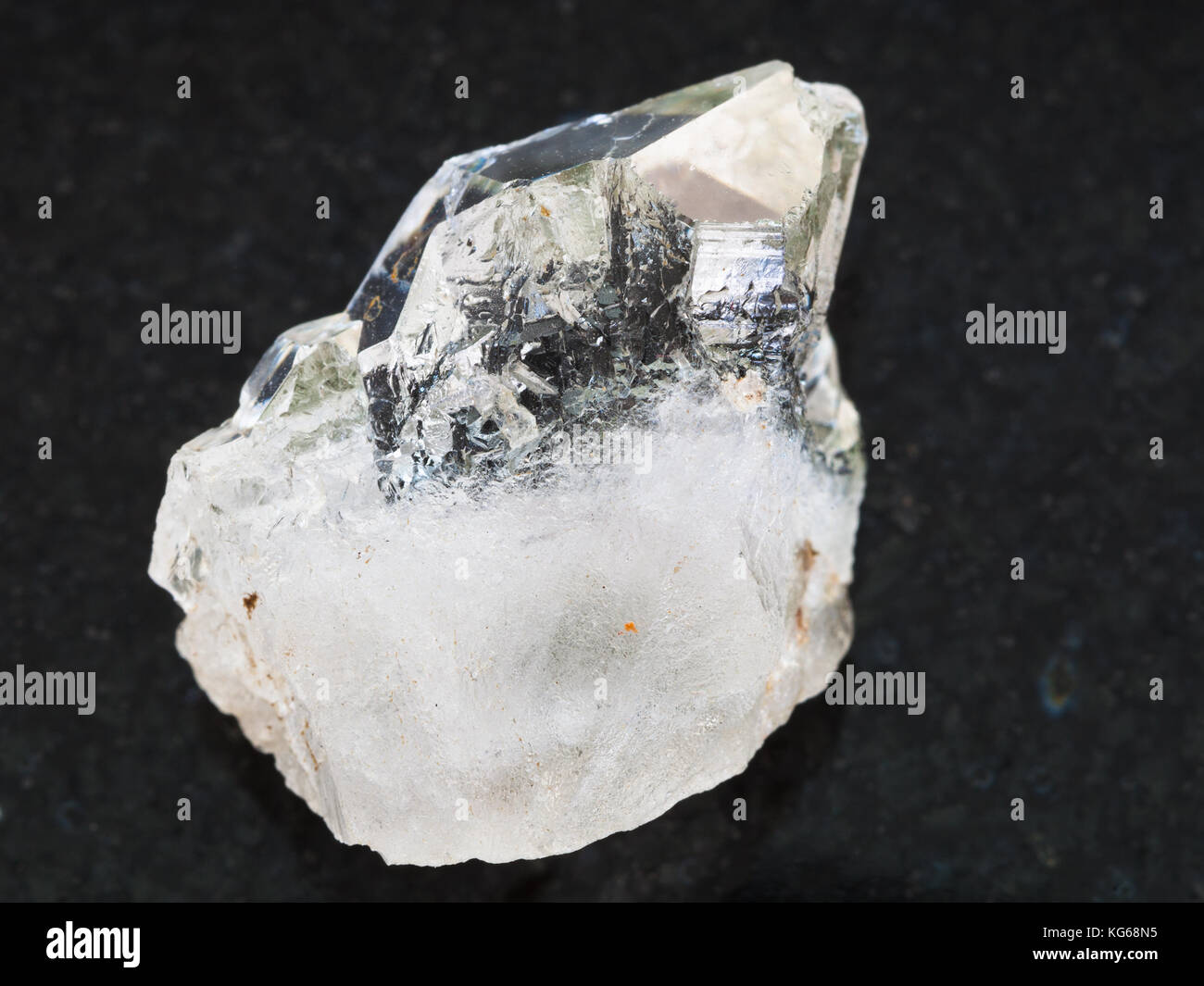 macro shooting of natural mineral rock specimen - rough rock-crystal of ...