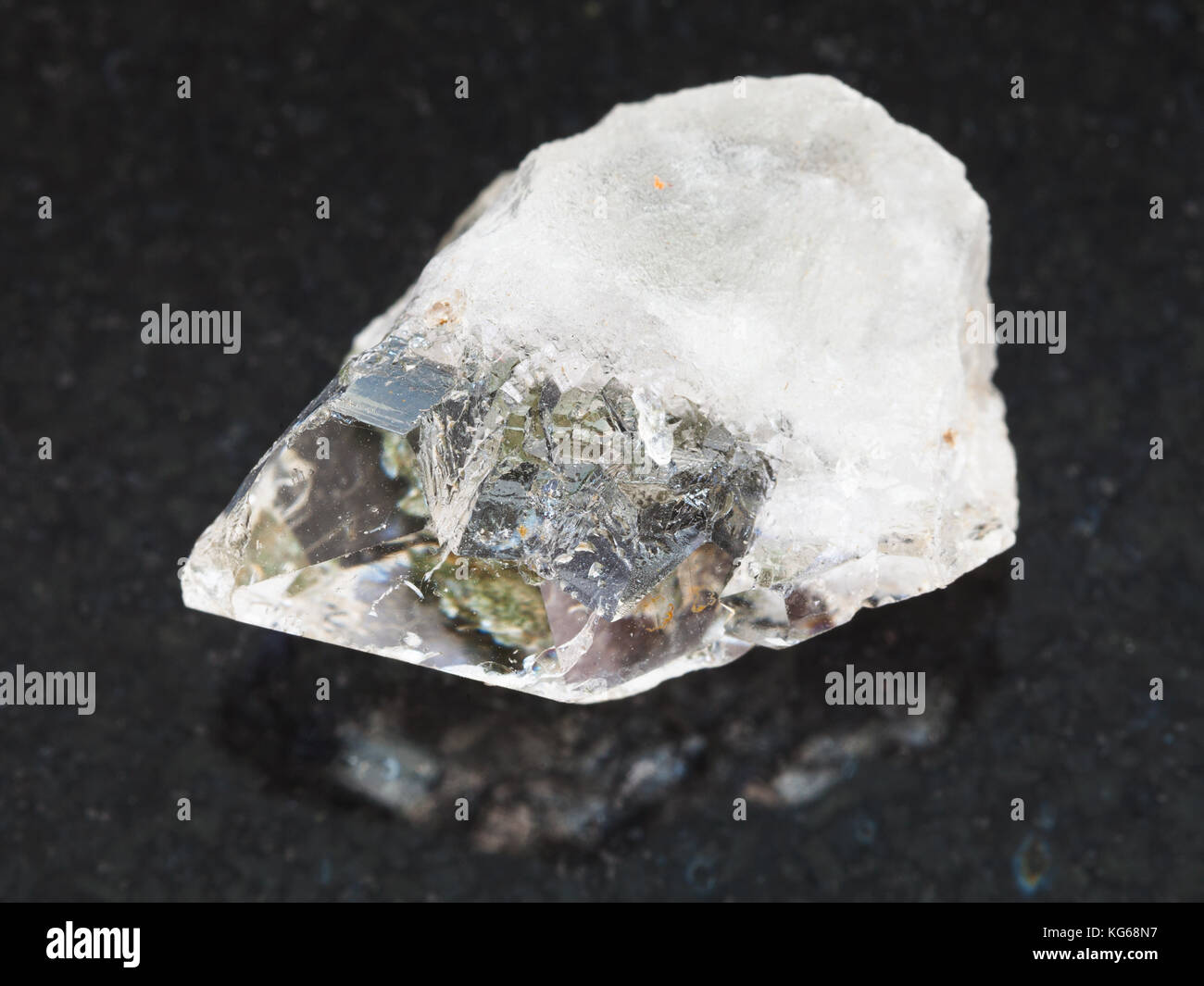 macro shooting of natural mineral rock specimen - rock crystal of ...