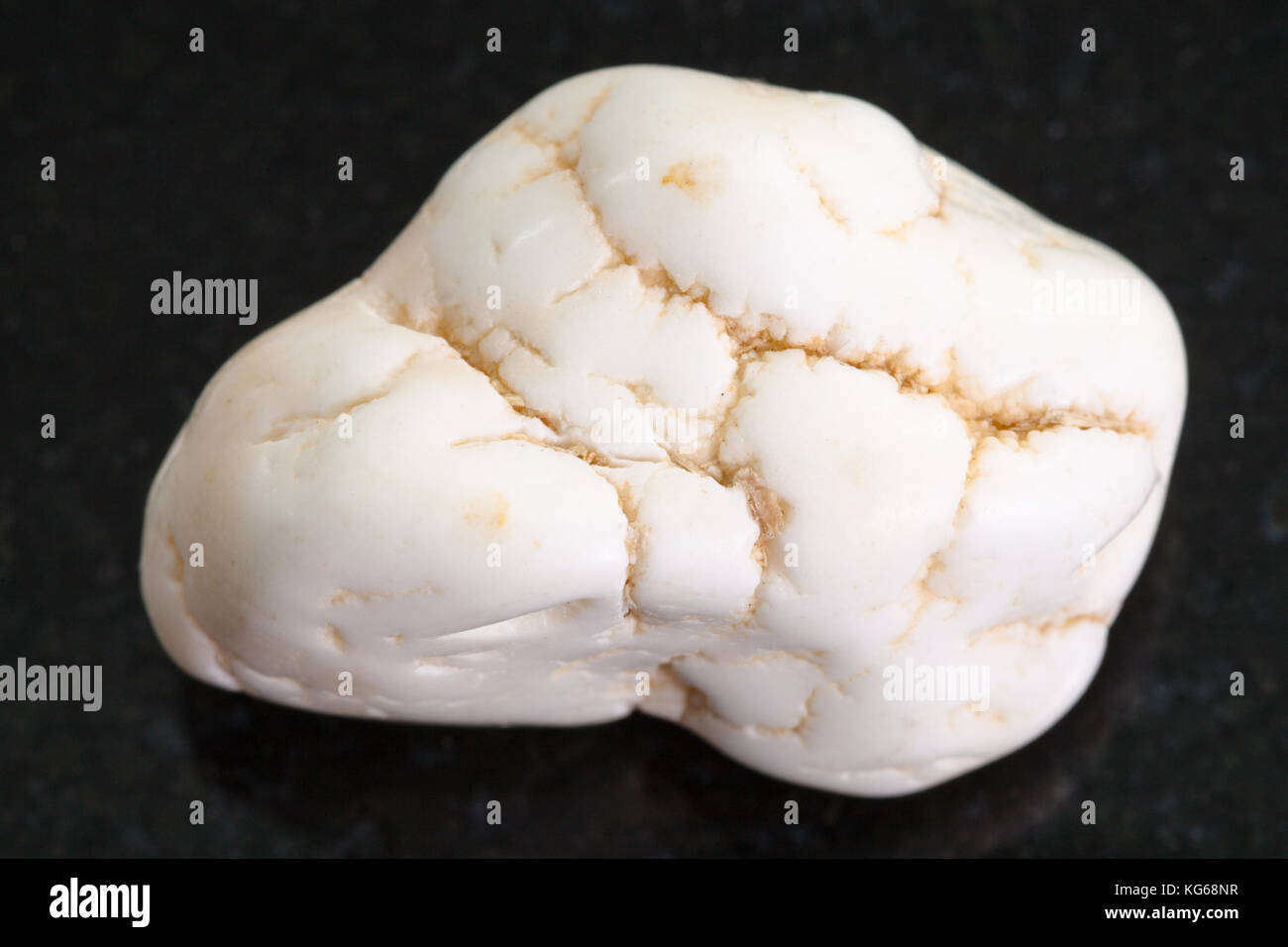 macro shooting of natural mineral rock specimen - tumbled magnesite ...