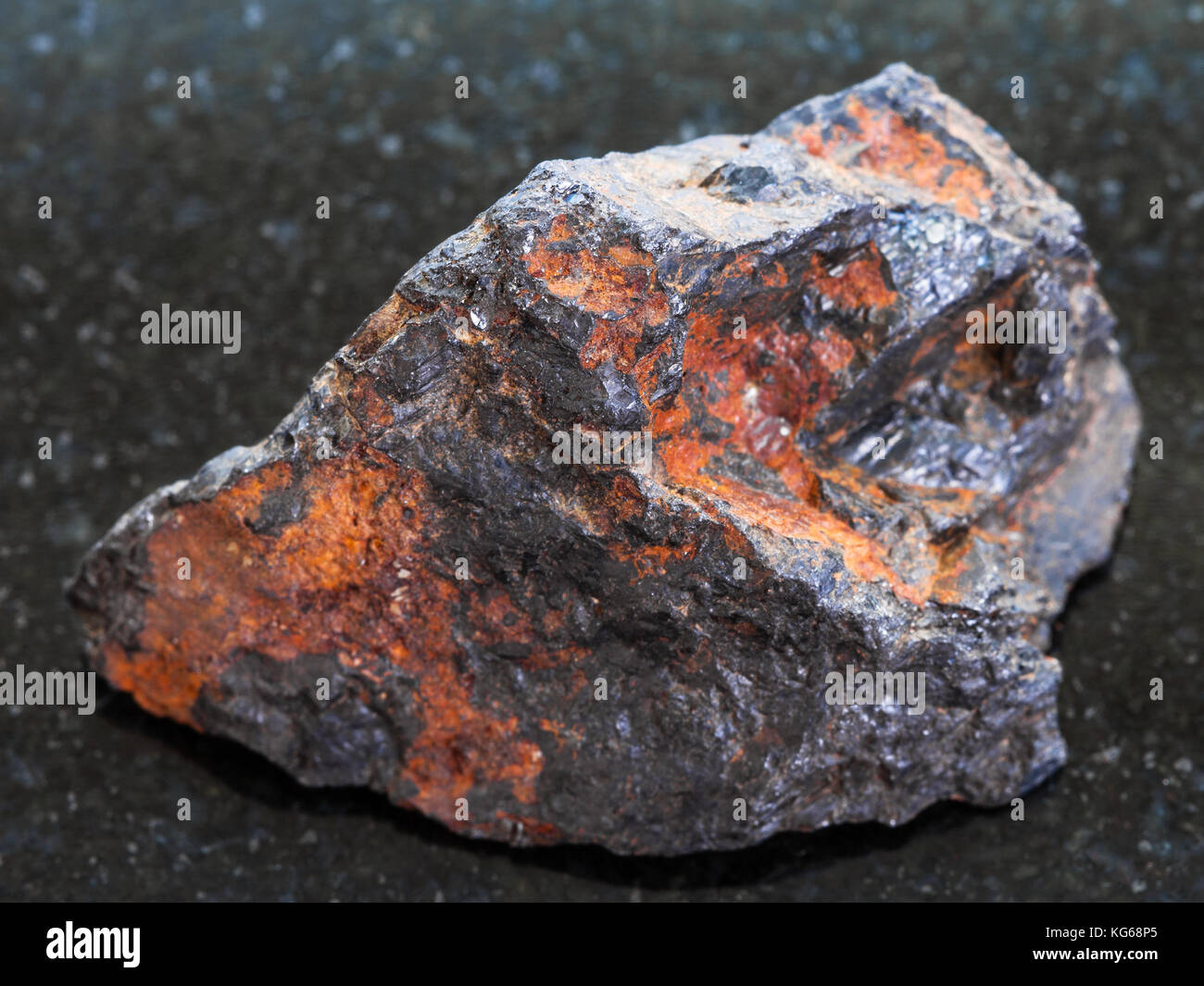 macro shooting of natural mineral rock specimen - rough Wolframite ...