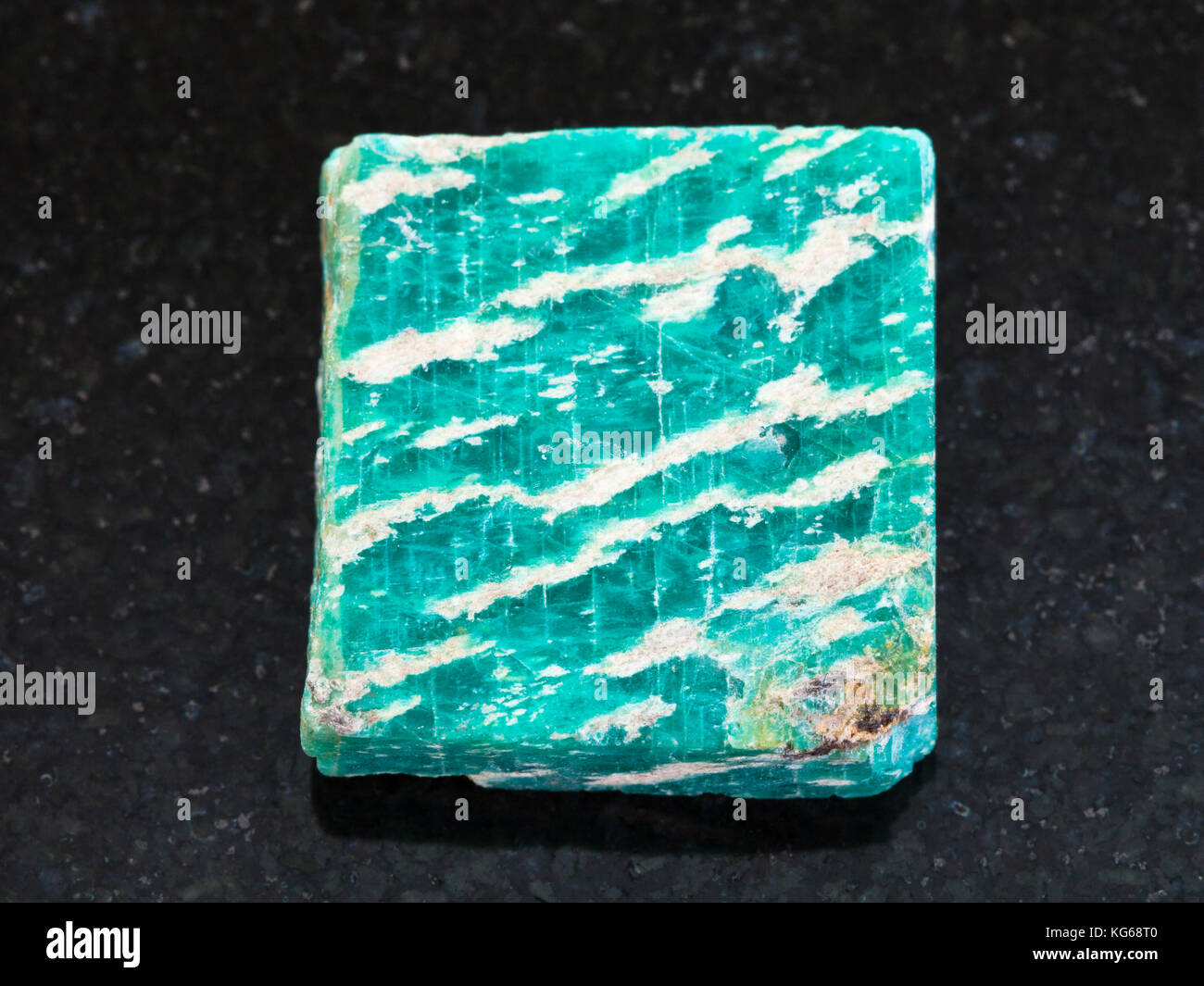 macro shooting of natural mineral rock specimen - rough amazonite stone ...