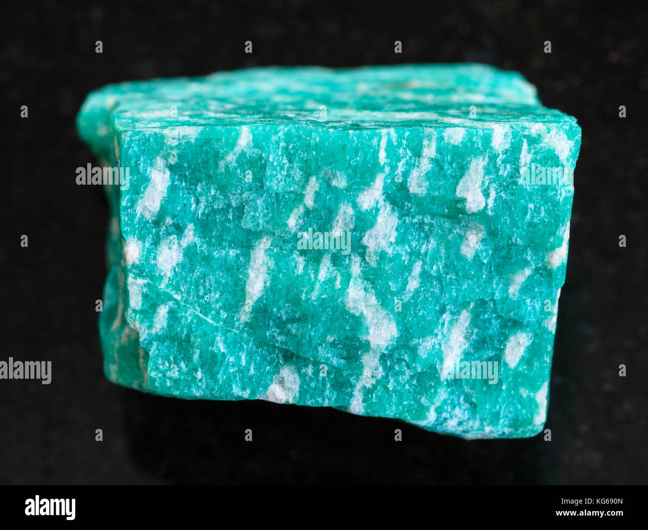 macro shooting of natural mineral rock specimen - rough green amazonite ...
