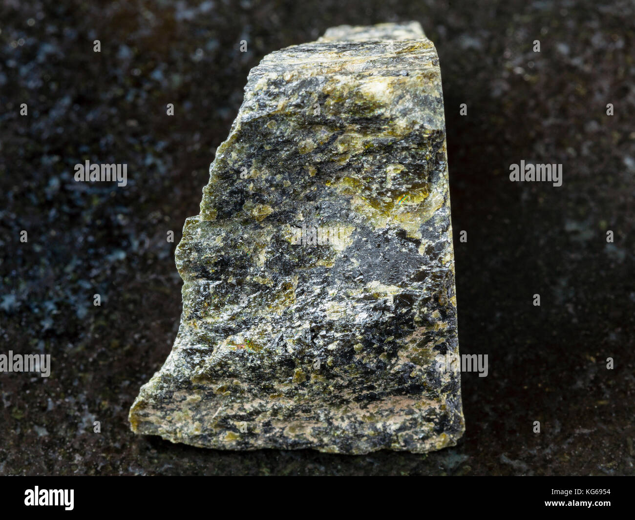 macro shooting of natural mineral rock specimen - raw Diopside stone on ...