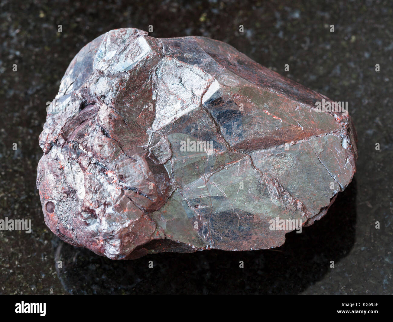macro shooting of natural mineral rock specimen - raw hematite stone on ...