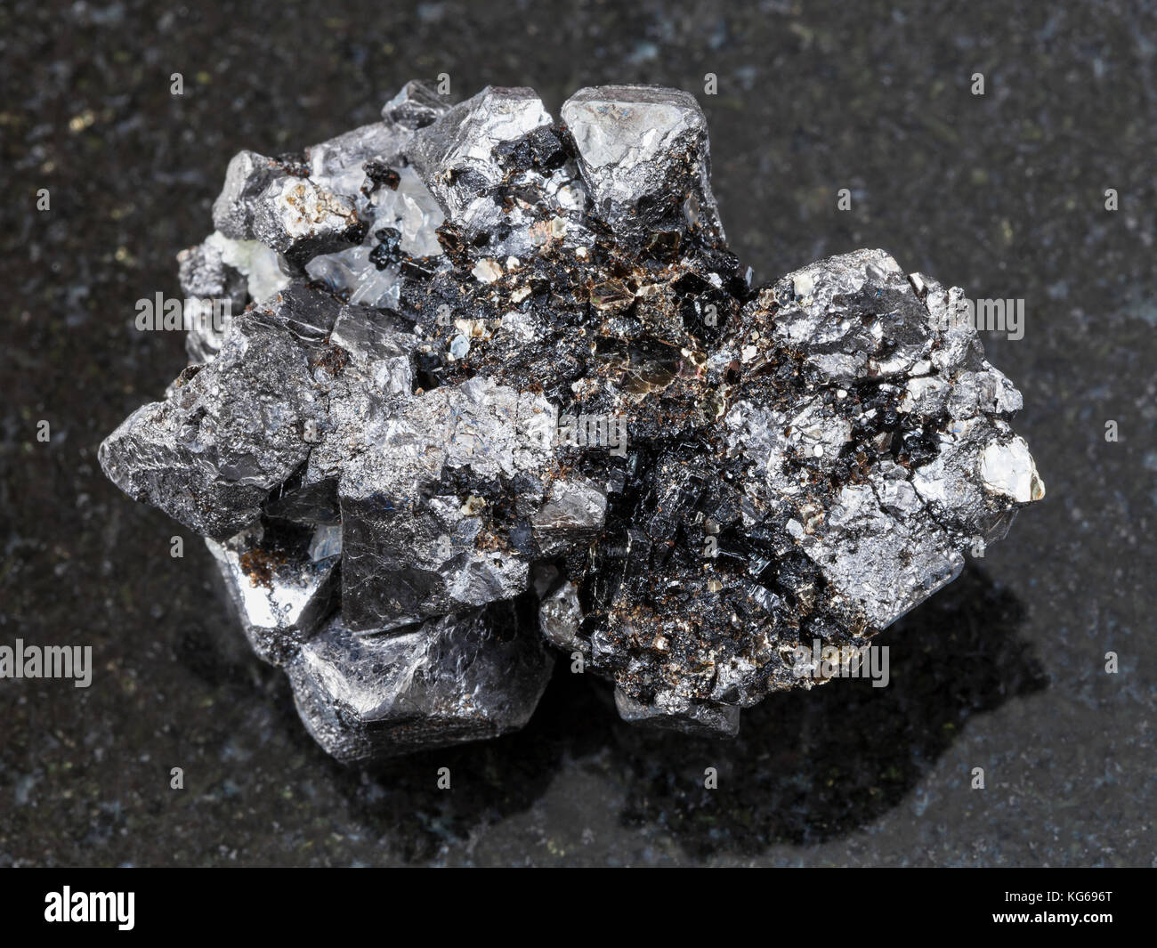 macro shooting of natural mineral rock specimen - rough crystalline ...