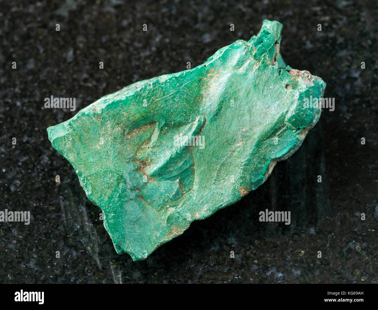 macro shooting of natural mineral rock specimen - rough Volkonskoite ...