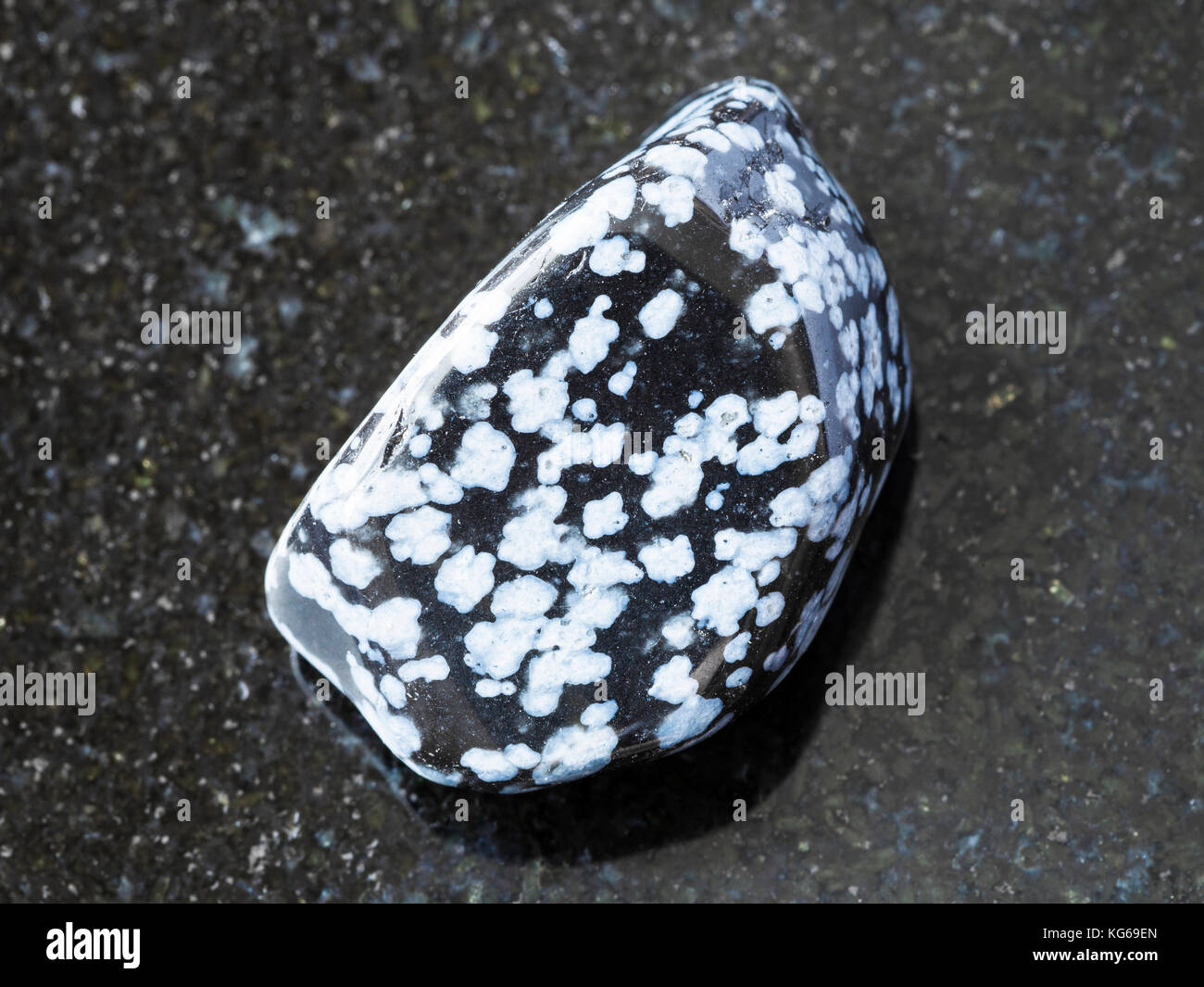 macro shooting of natural mineral rock specimen - polished snowflake ...