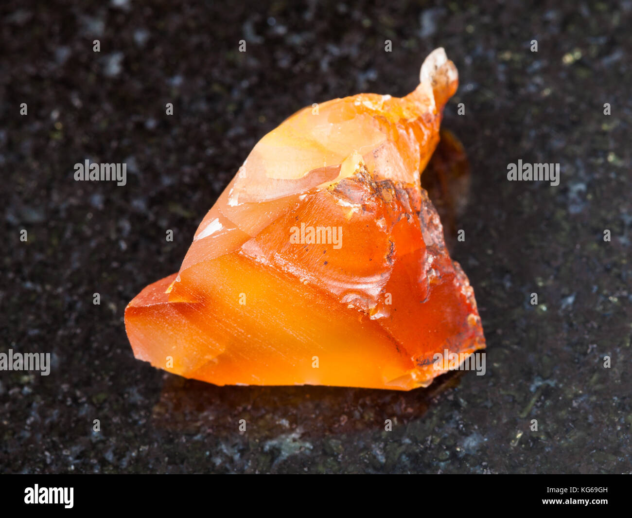 macro shooting of natural mineral rock specimen - crystal of Carnelian ...