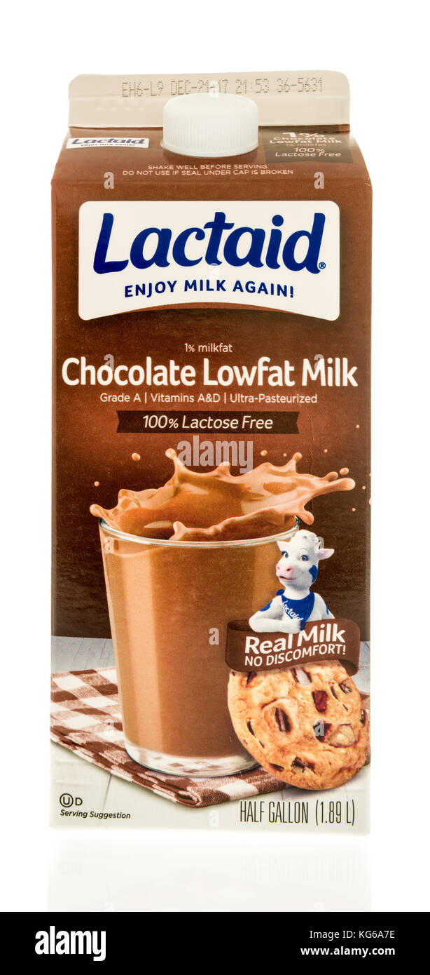 Winneconne, WI - 31 October 2017: A carton of Lactaid chocolate milk on ...