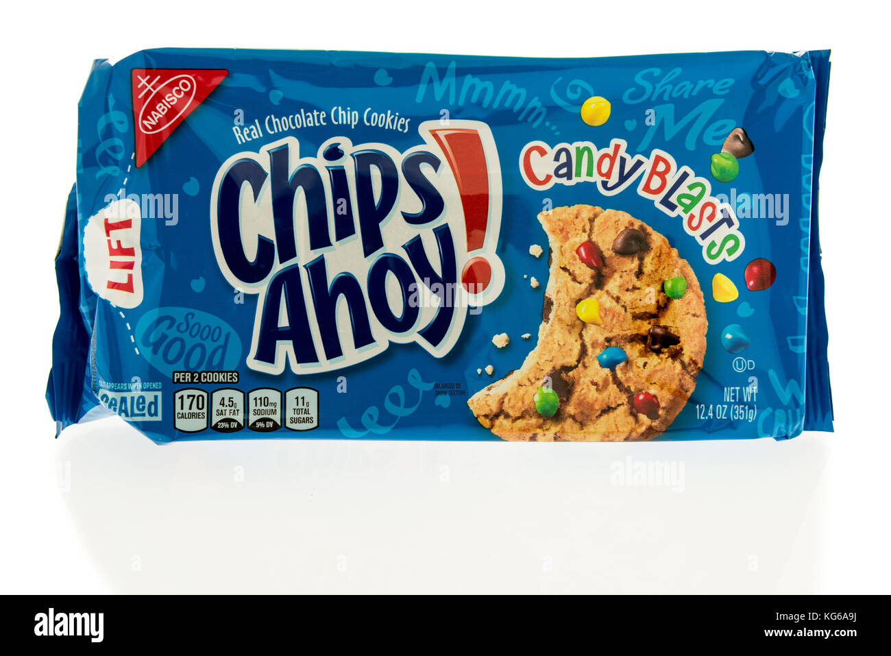 Winneconne, WI - 31 October 2017: A package of Chips Ahoy with candy ...