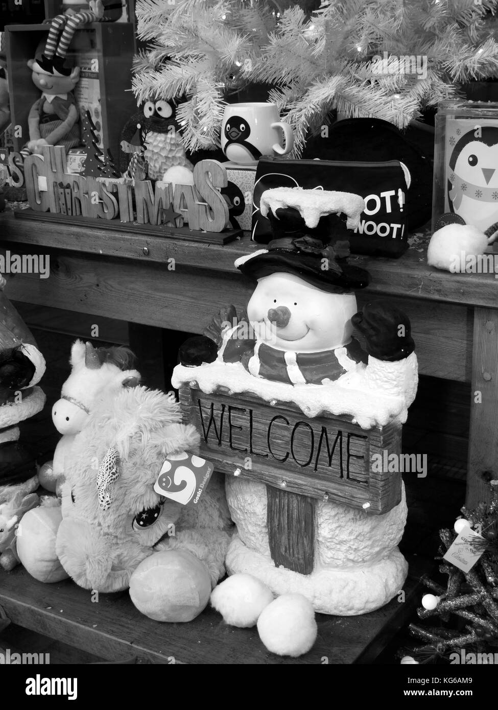 Retail shop window display of Christmas merchandise epitomising the ...