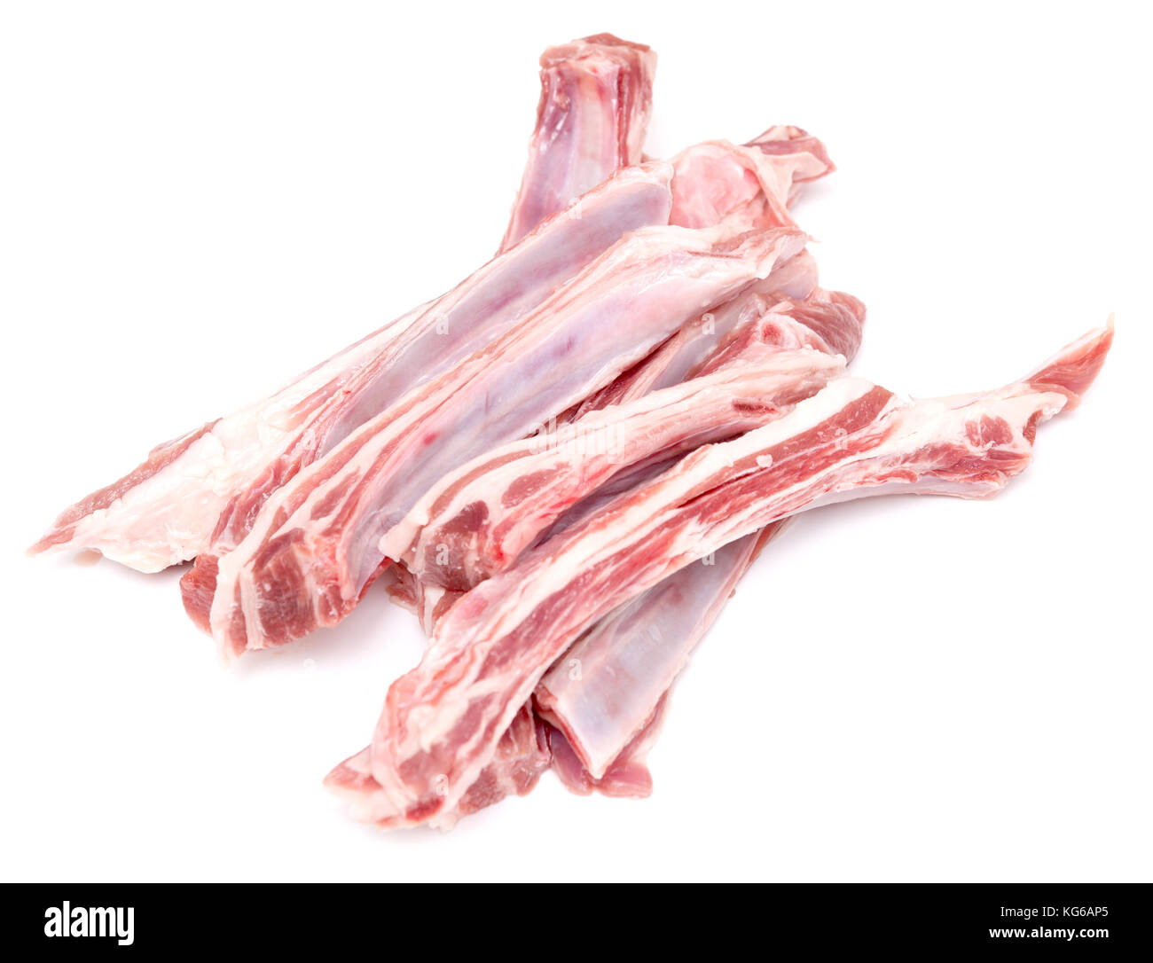 lamb ribs isolated on white background Stock Photo - Alamy
