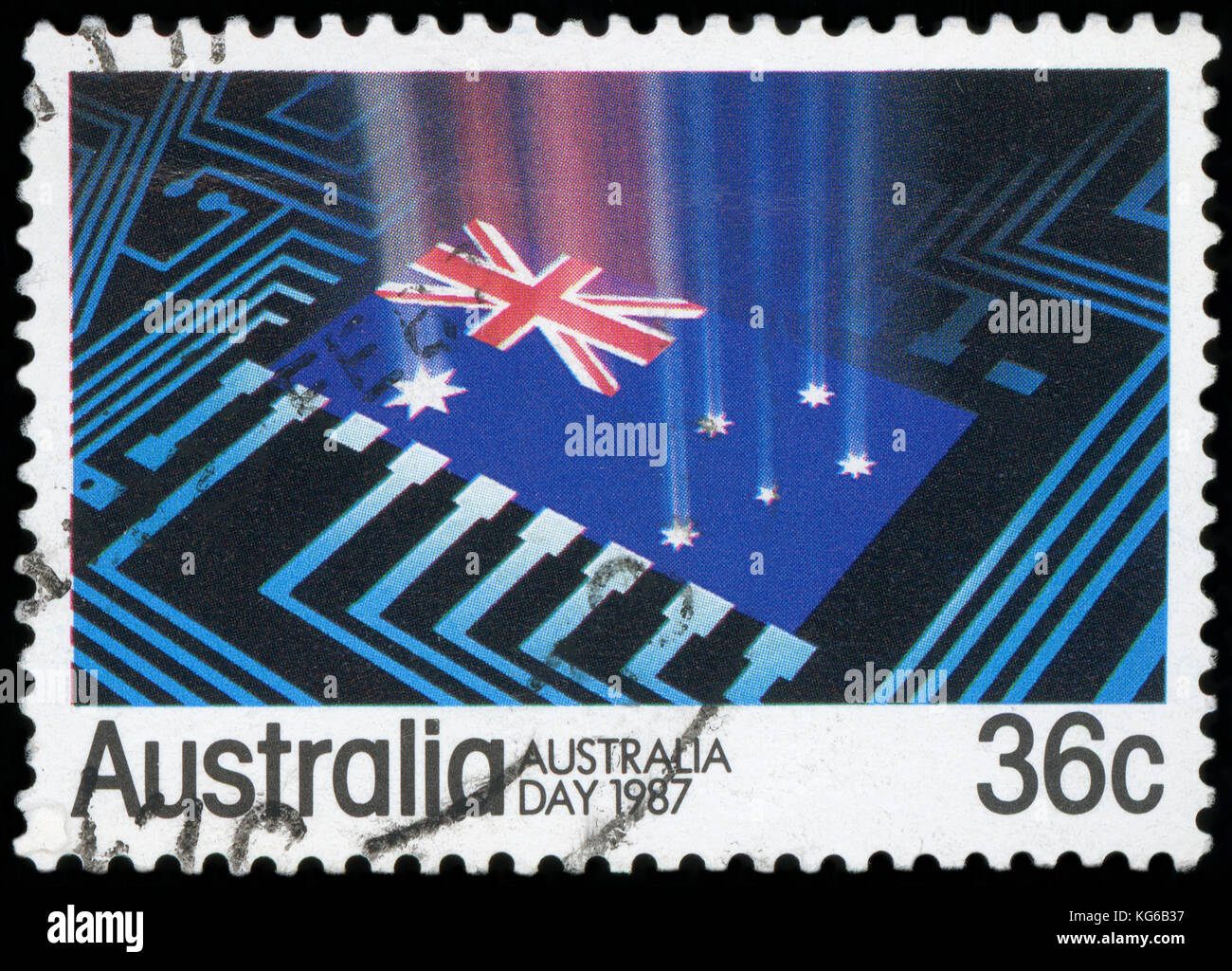 AUSTRALIA - CIRCA 1987:A Cancelled postage stamp from Australia ...