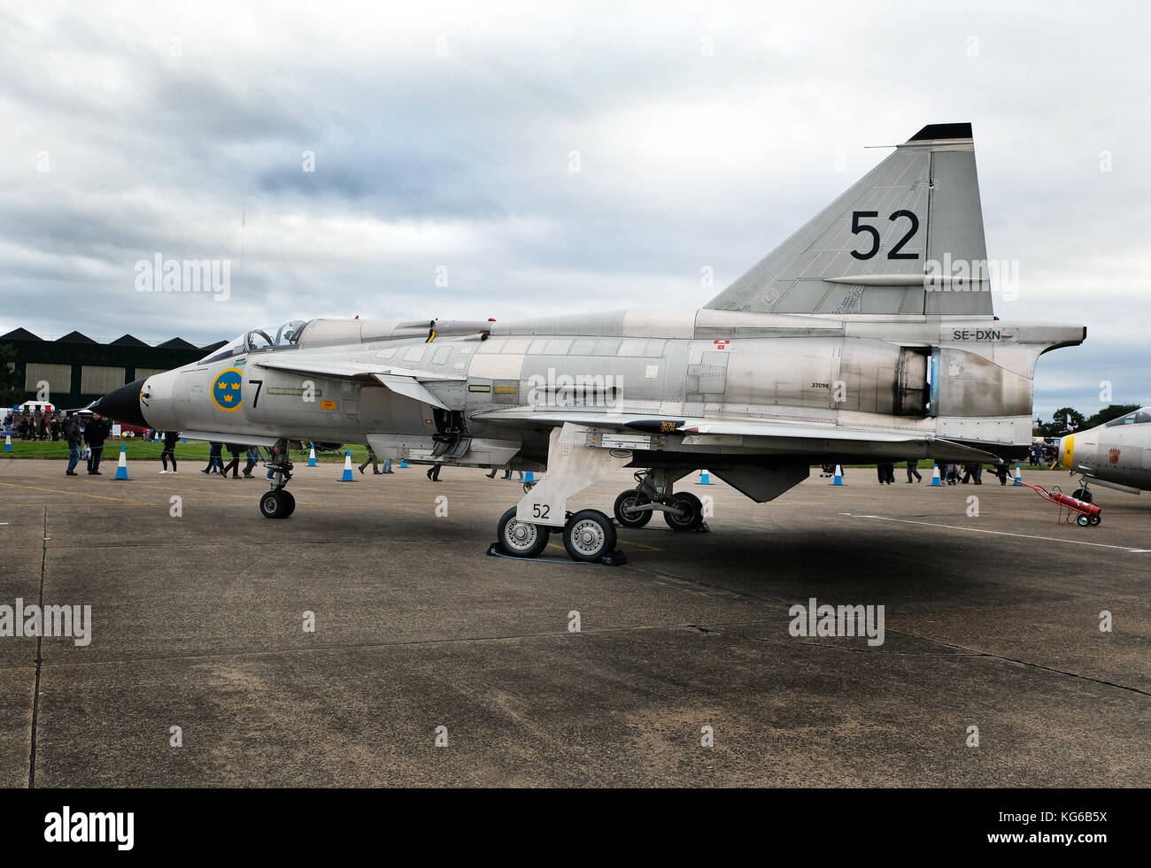 SAAB 37 Viggen, Swedish vintage military jet aircraft Stock Photo - Alamy