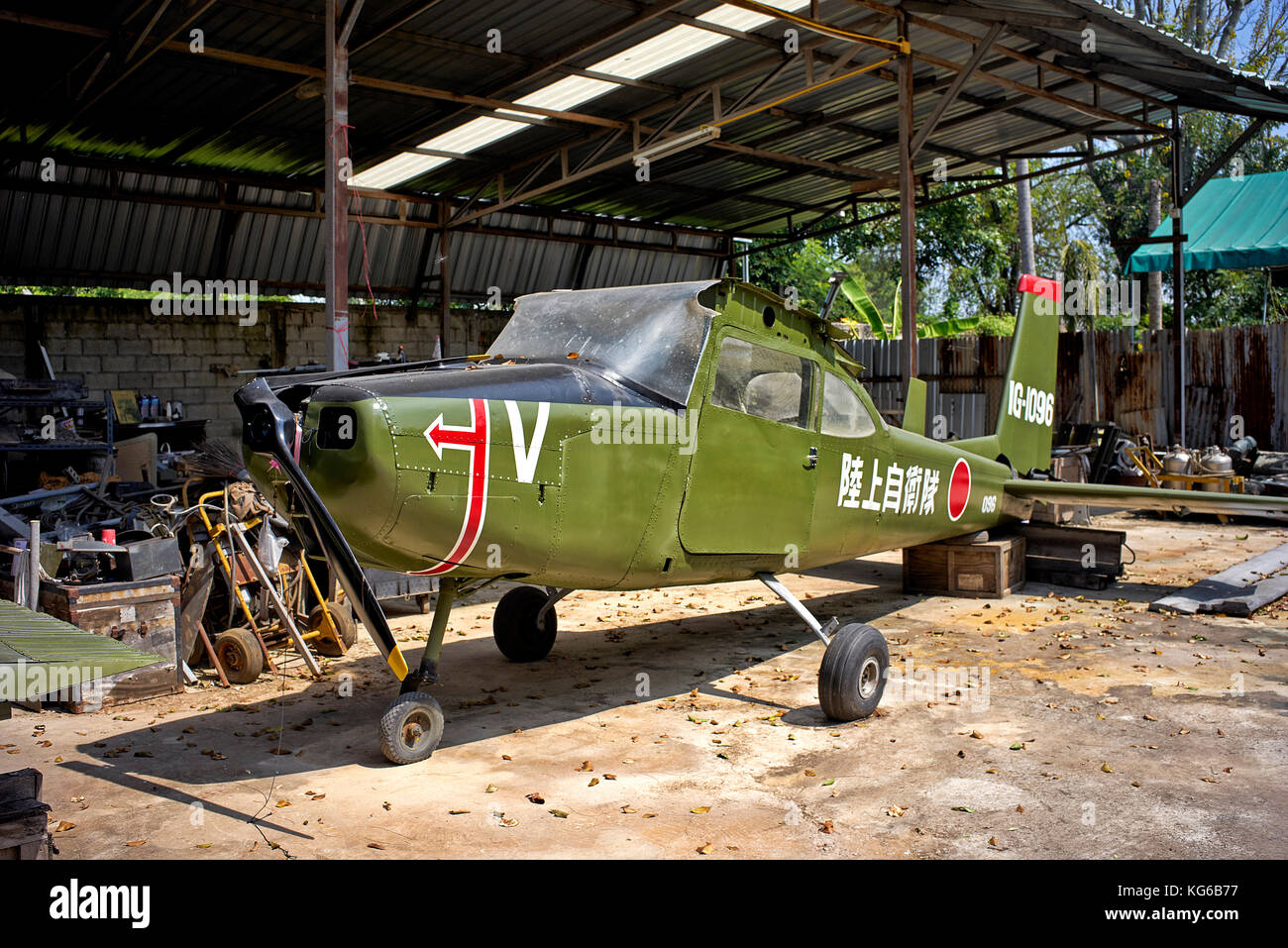 Vintage airplane undergoing restoration Stock Photo - Alamy