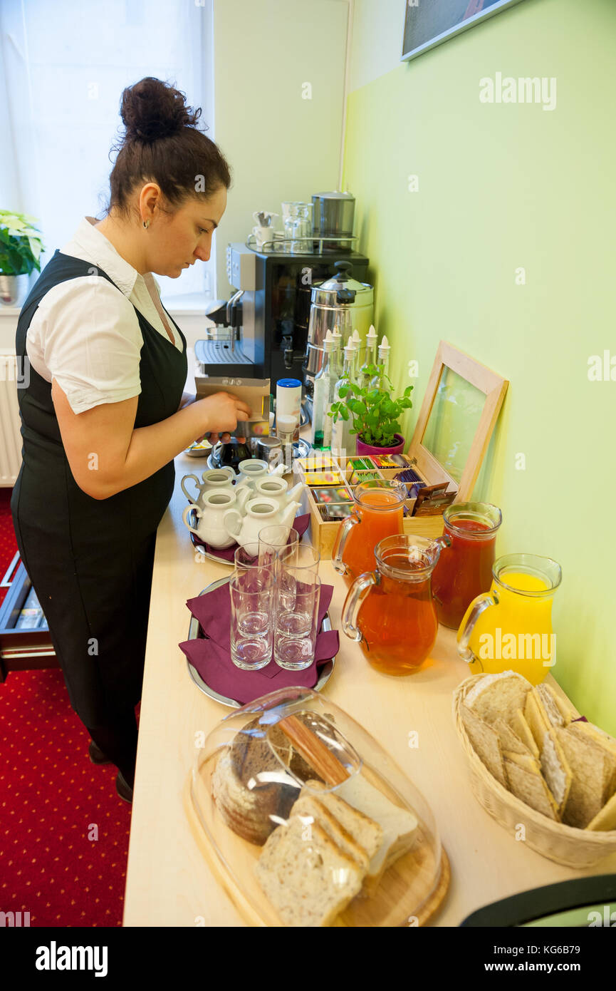 Hotel bar waiter waitress hi-res stock photography and images - Alamy