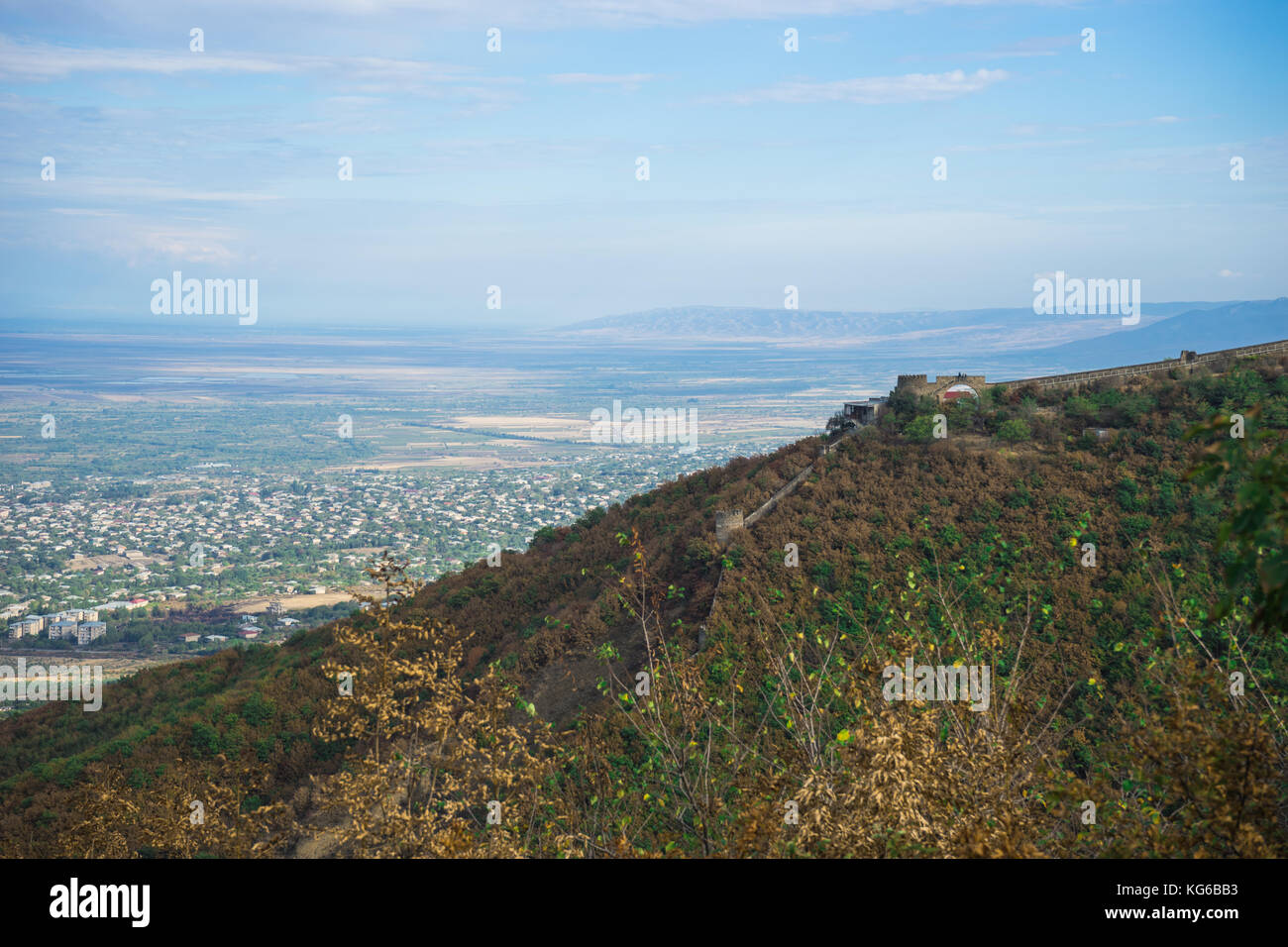 Autumnal view of georgian love city - Signagi, town in Kakheti area on ...