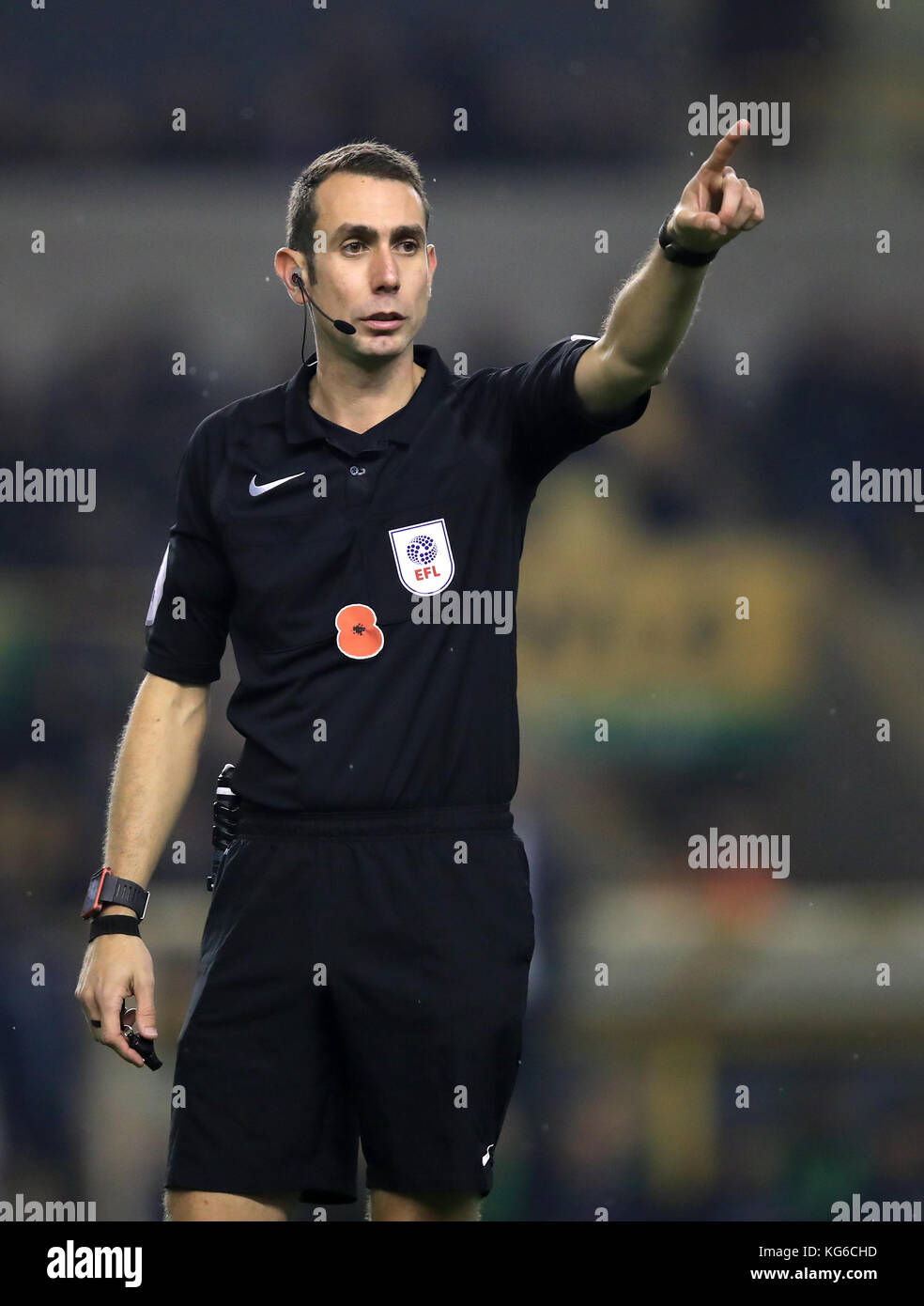 Match referee David Coote during the Sky Bet Championship match at ...