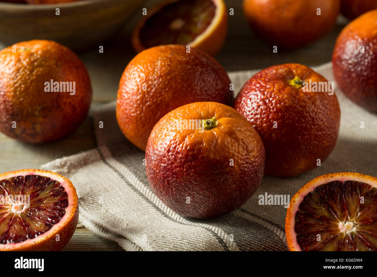 Raw Red Organic Blood Oranges Ready to Eat Stock Photo - Alamy