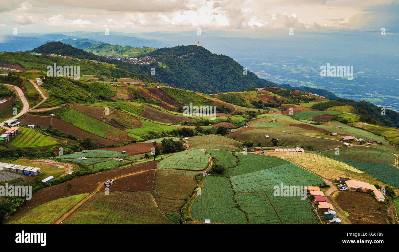 An aerial view of Agricultural area Stock Photo - Alamy