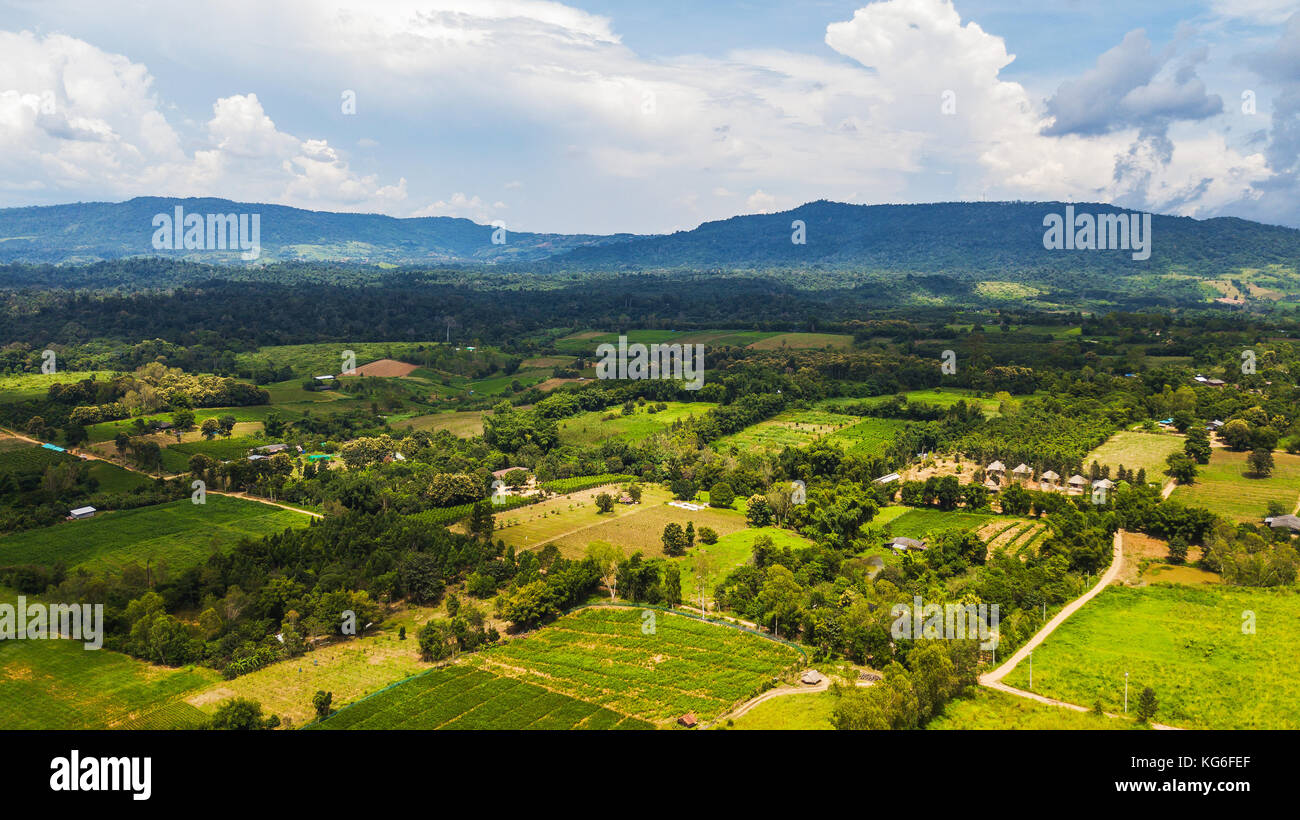 An aerial view of Agricultural area Stock Photo - Alamy