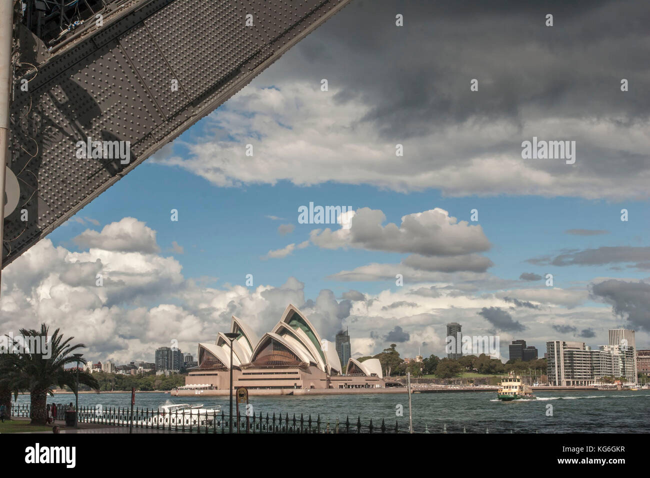 Sydney opera house, storm clouds and bridge Stock Photo - Alamy